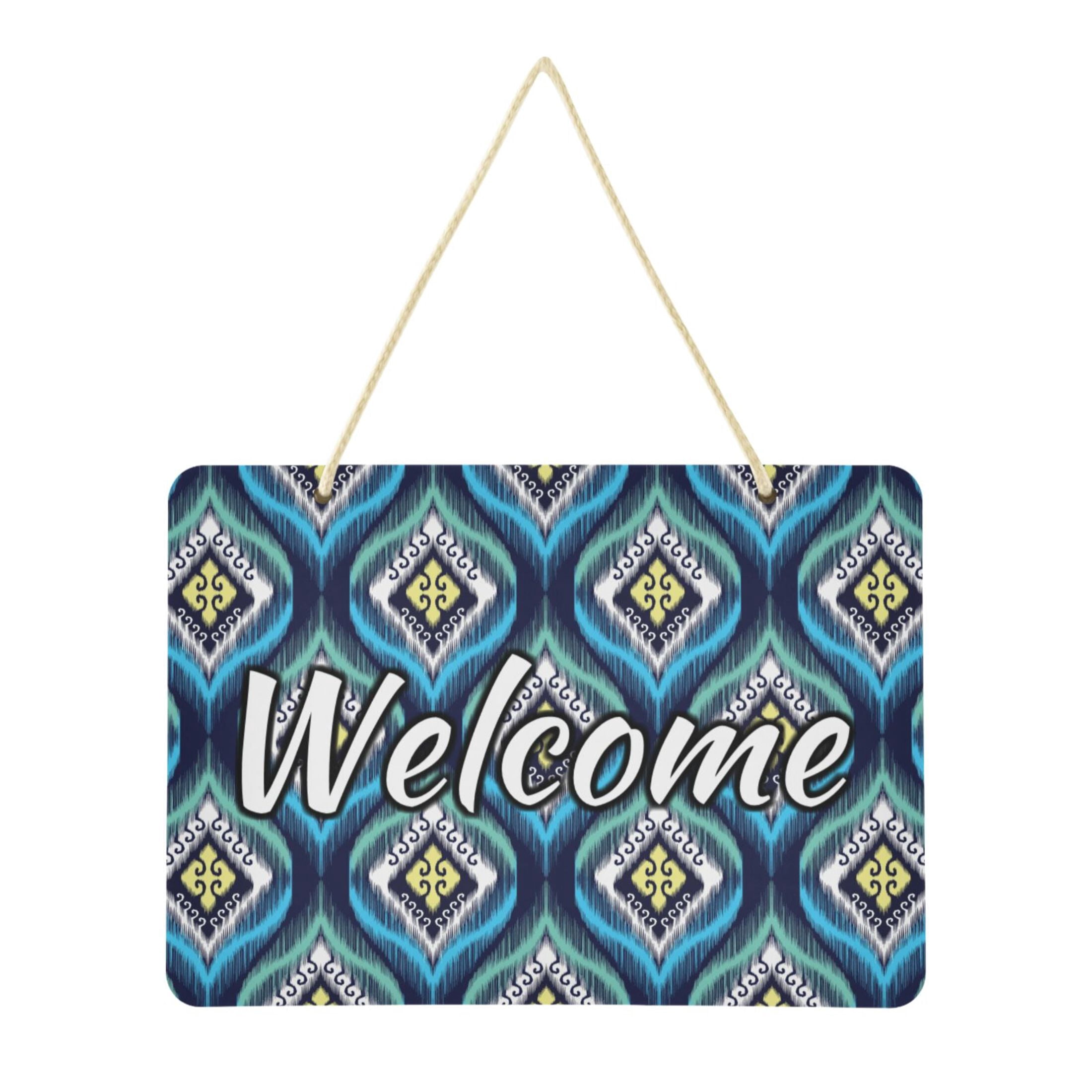 Welcome Door Sign Decoration Tribal Indian Ethnic Bohomia 13.8 ...