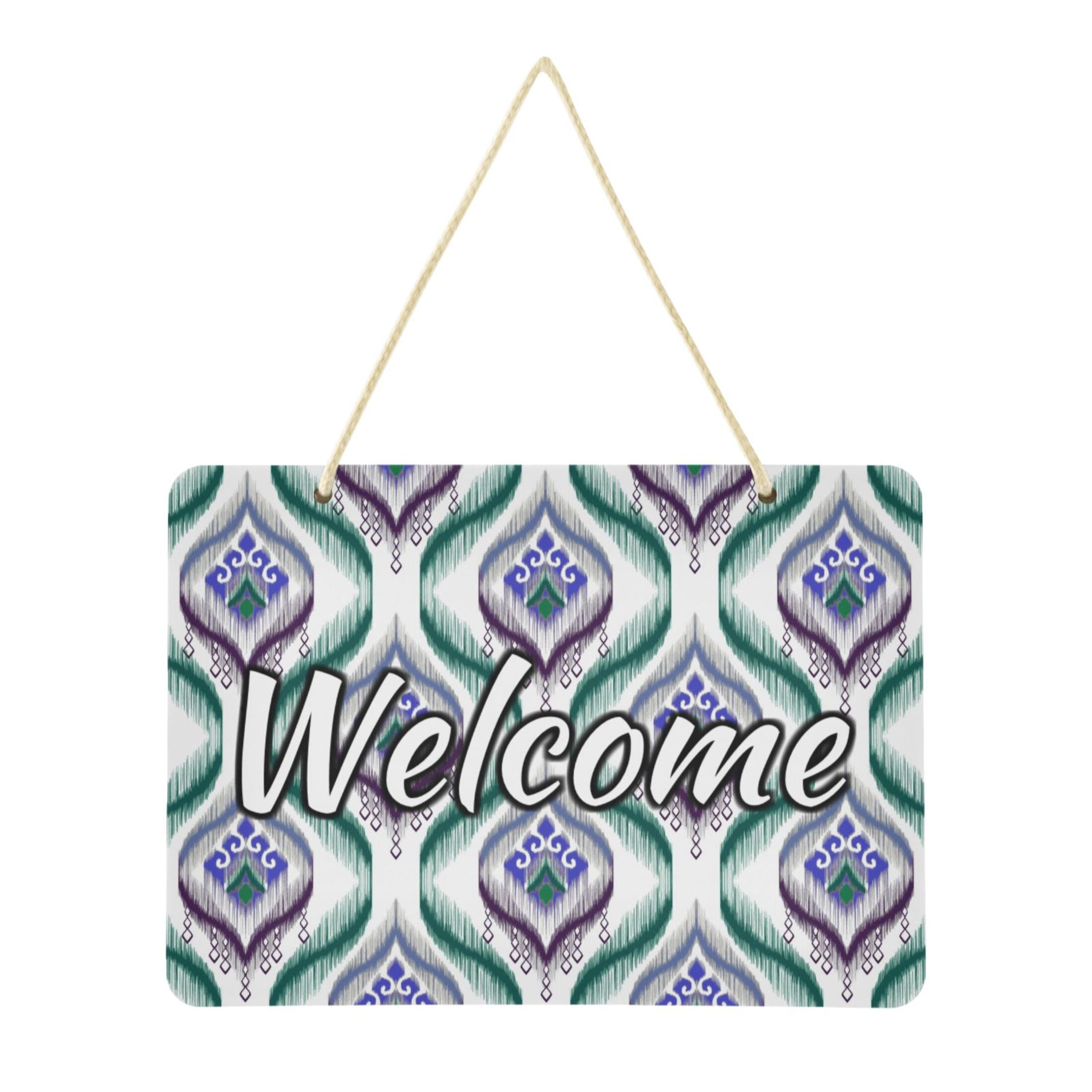 Welcome Door Sign Decoration Tribal Indian Ethnic Mandala 13.8 ...