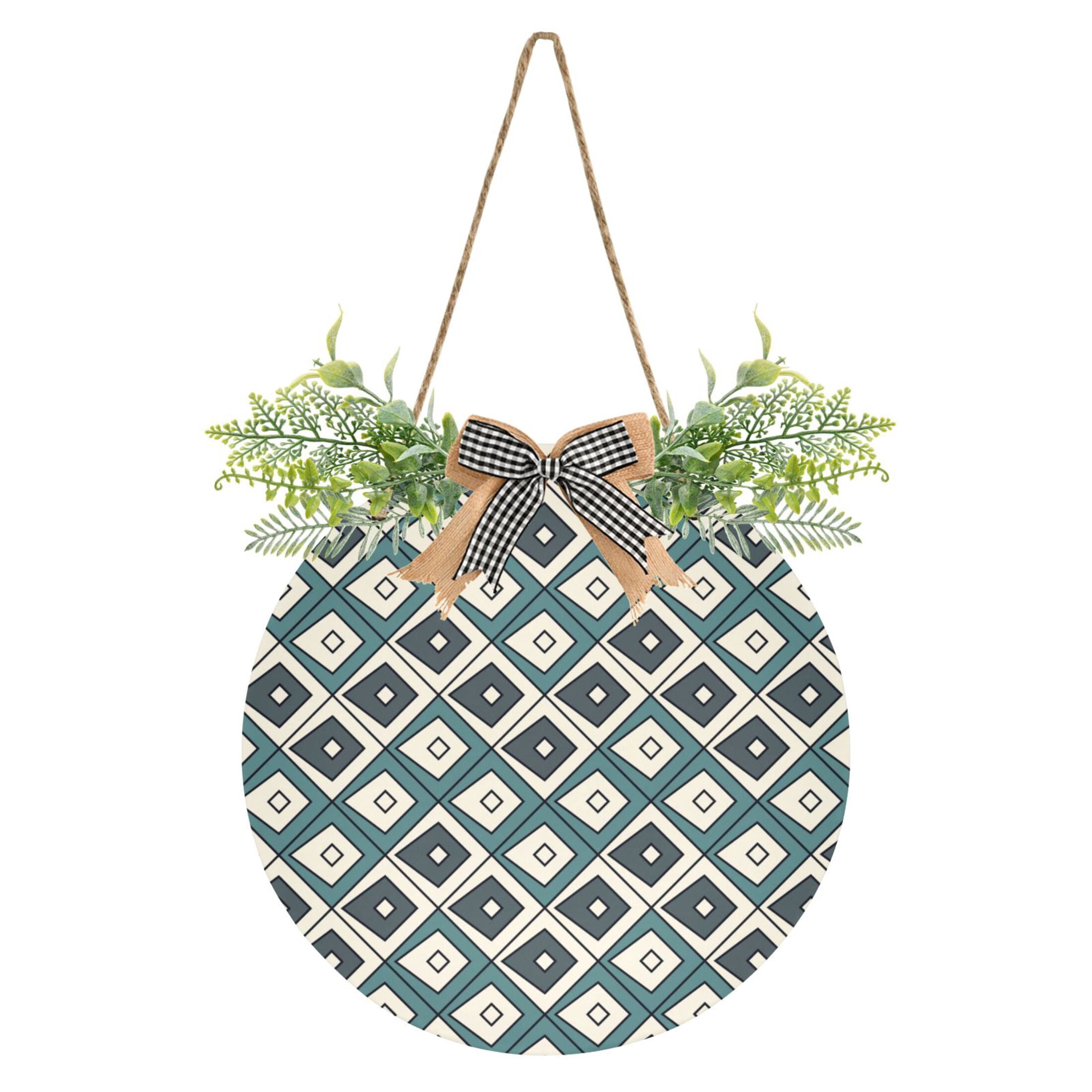 Welcome Door Sign Ethnic Tribal Geometric 11.8" Round Front Entrance ...
