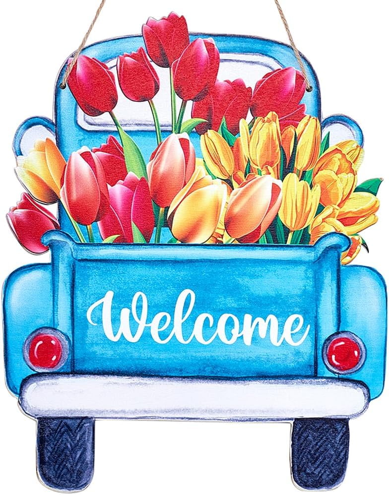 Welcome Door Sign Front Door Decor Rustic Wood Welcome Porch Sign Car ...