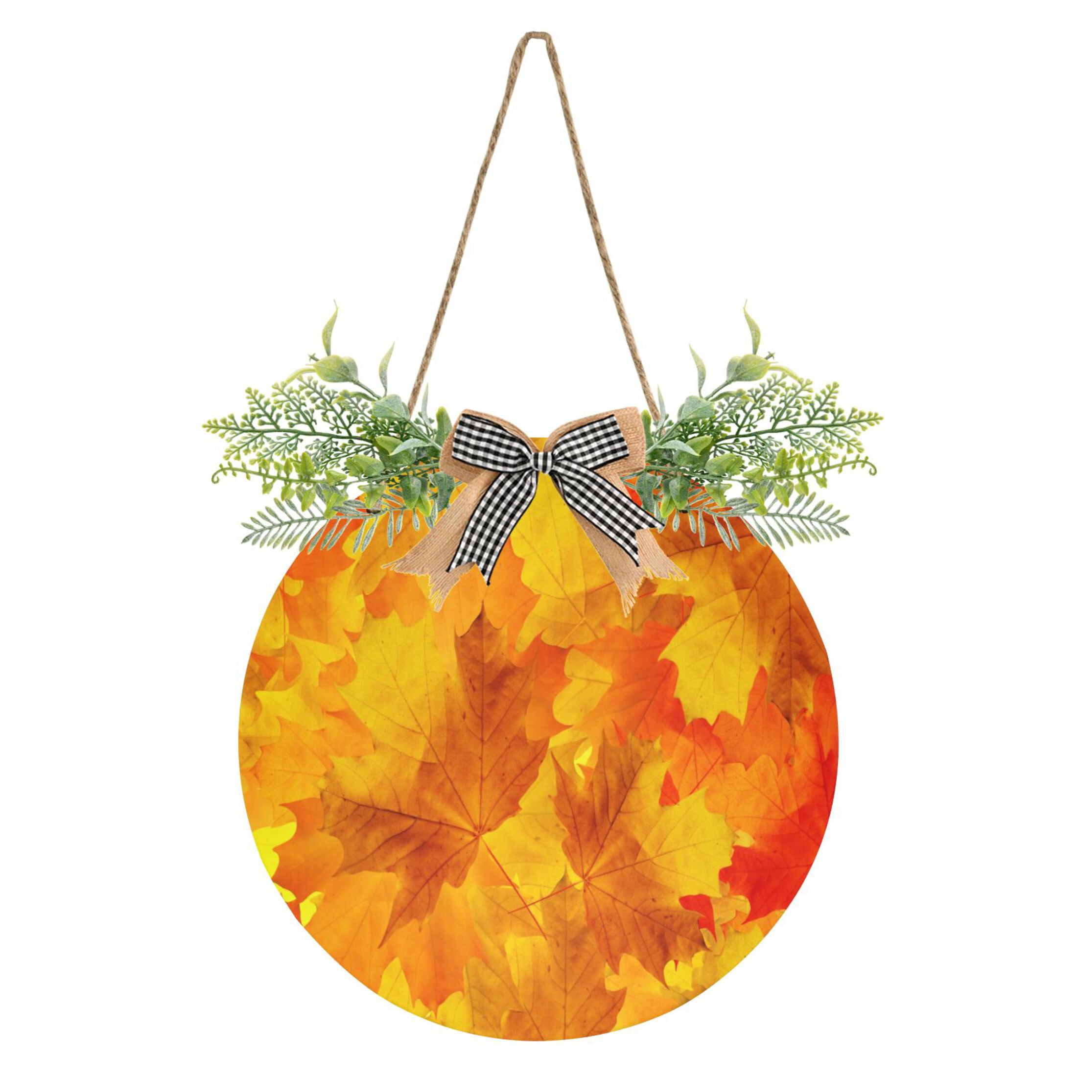 Welcome Door Sign Leaves Tree 11.8" Round Front Entrance Hanging Sign ...