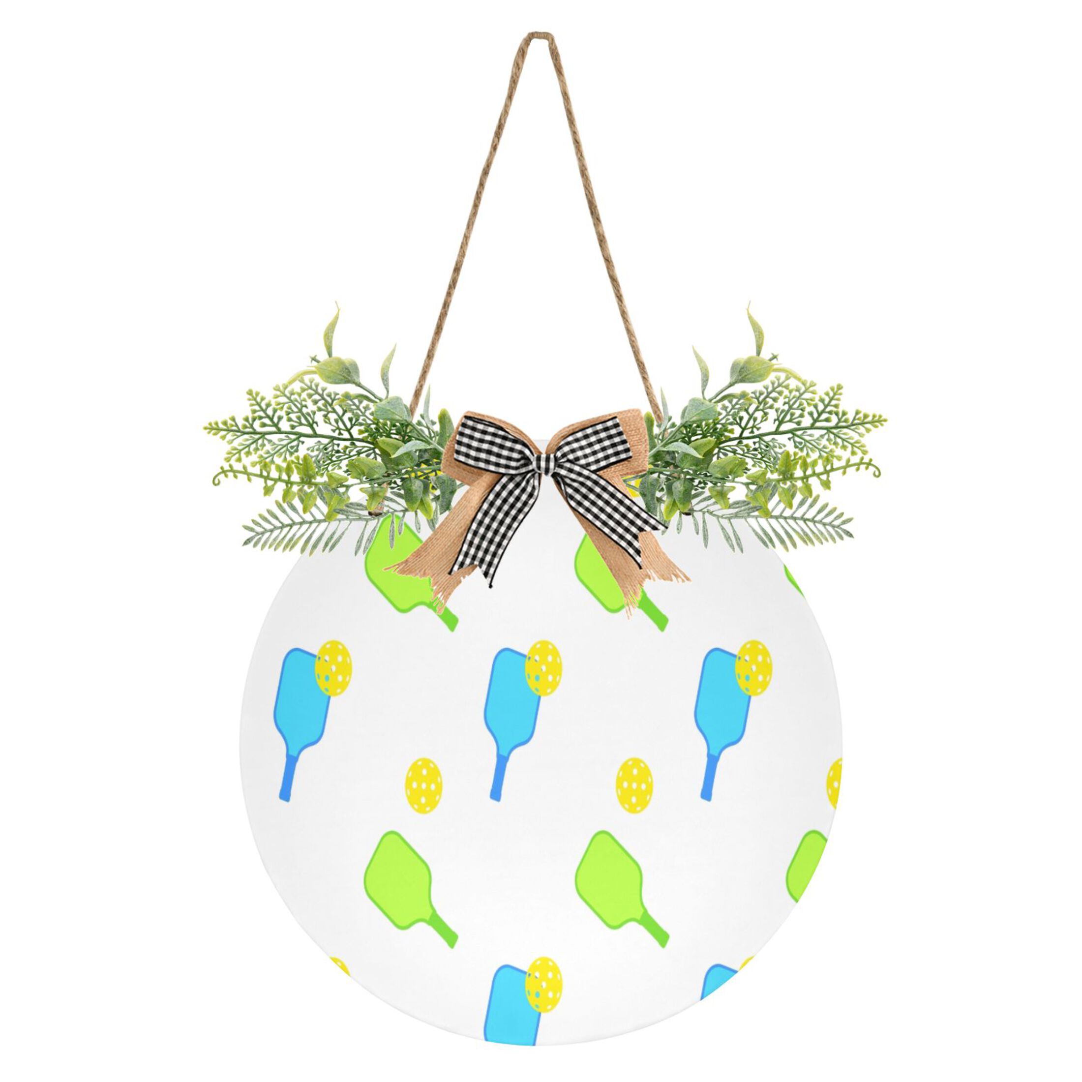 Welcome Door Sign Pickle Balls 11.8" Round Front Entrance Hanging Sign ...