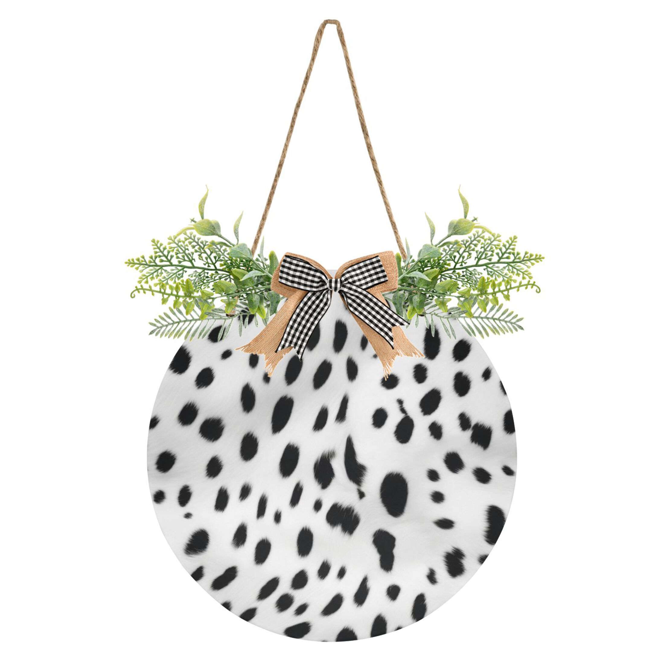 Welcome Door Sign Polka Dots 11.8" Round Front Entrance Hanging Sign ...