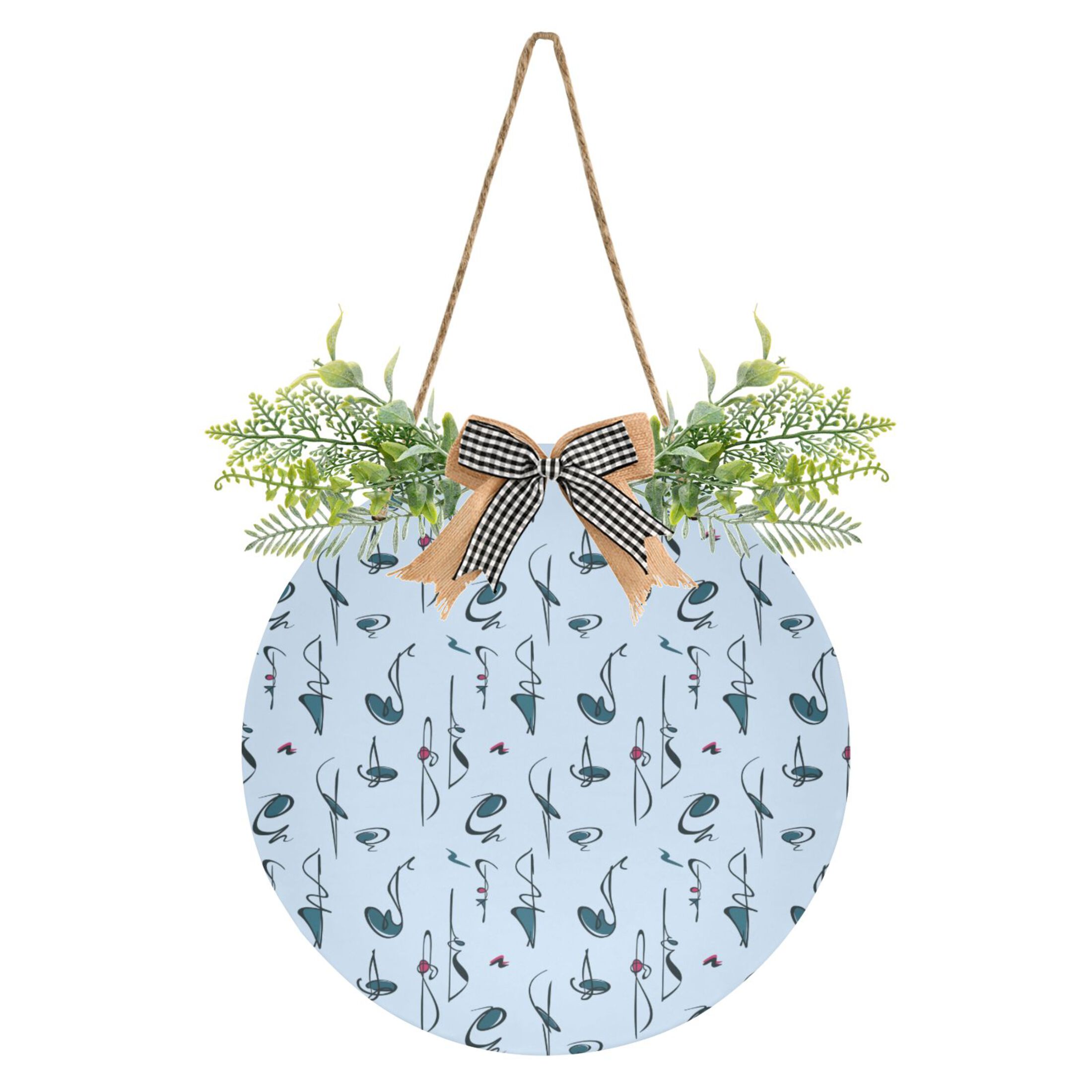 Welcome Door Sign Swirls Elegant Pattern 11.8" Round Front Entrance ...