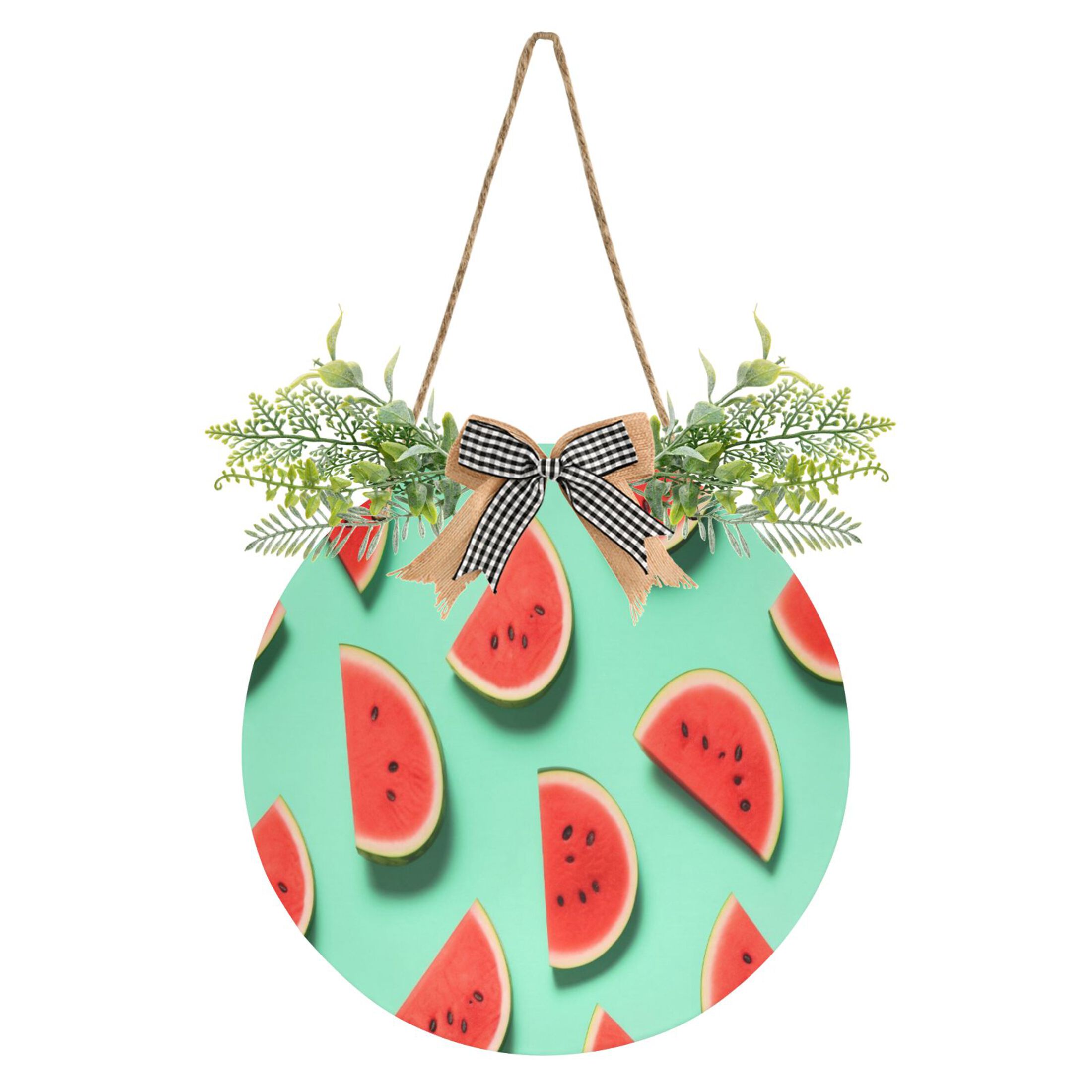 Welcome Door Sign Watermelons 11.8" Round Front Entrance Hanging Sign ...