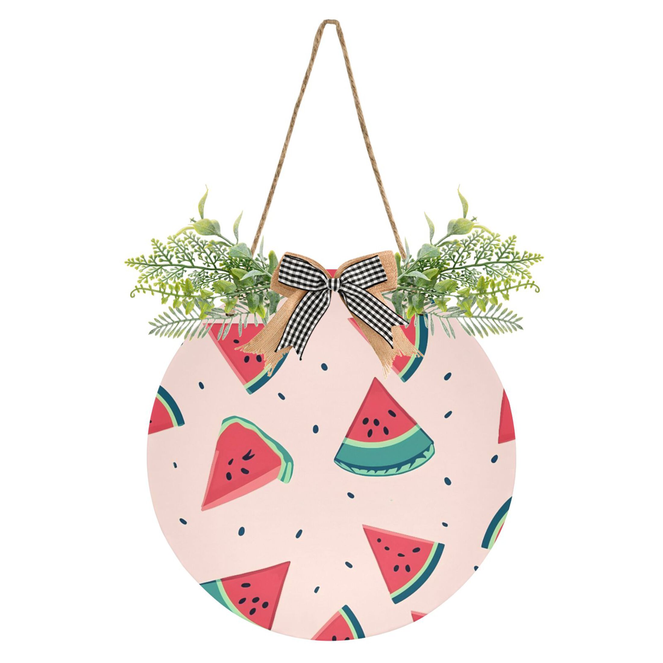 Welcome Door Sign Watermelons Fruits 11.8" Round Front Entrance Hanging ...