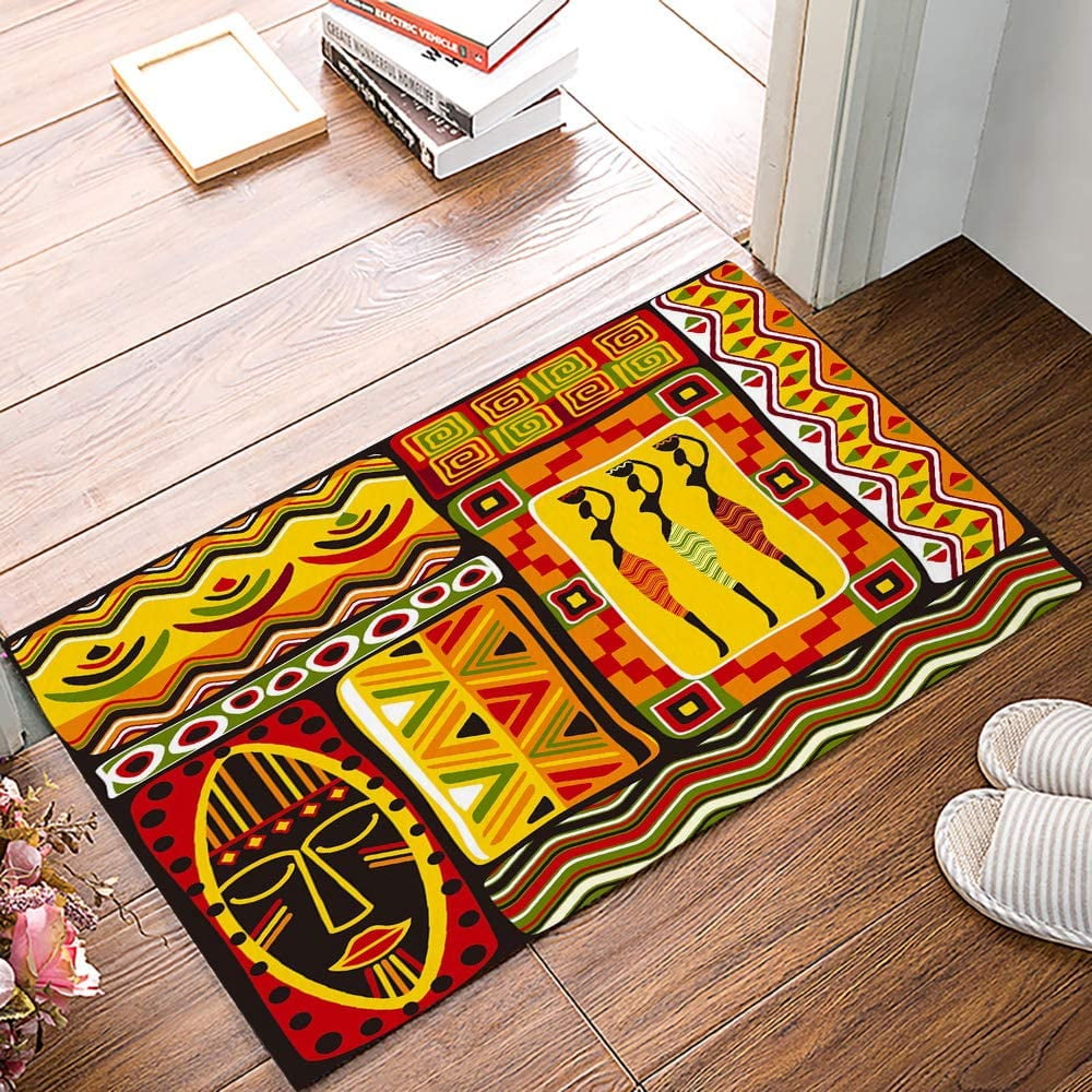 Welcome Doormat Africa Culture Colorful Geometric Pattern Indoor ...