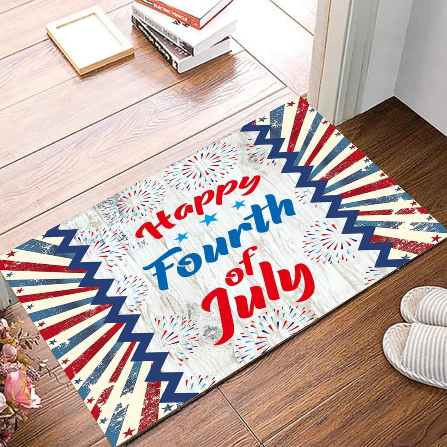 Welcome Doormat American Flag 4th of July Memorial Day Independence Day ...