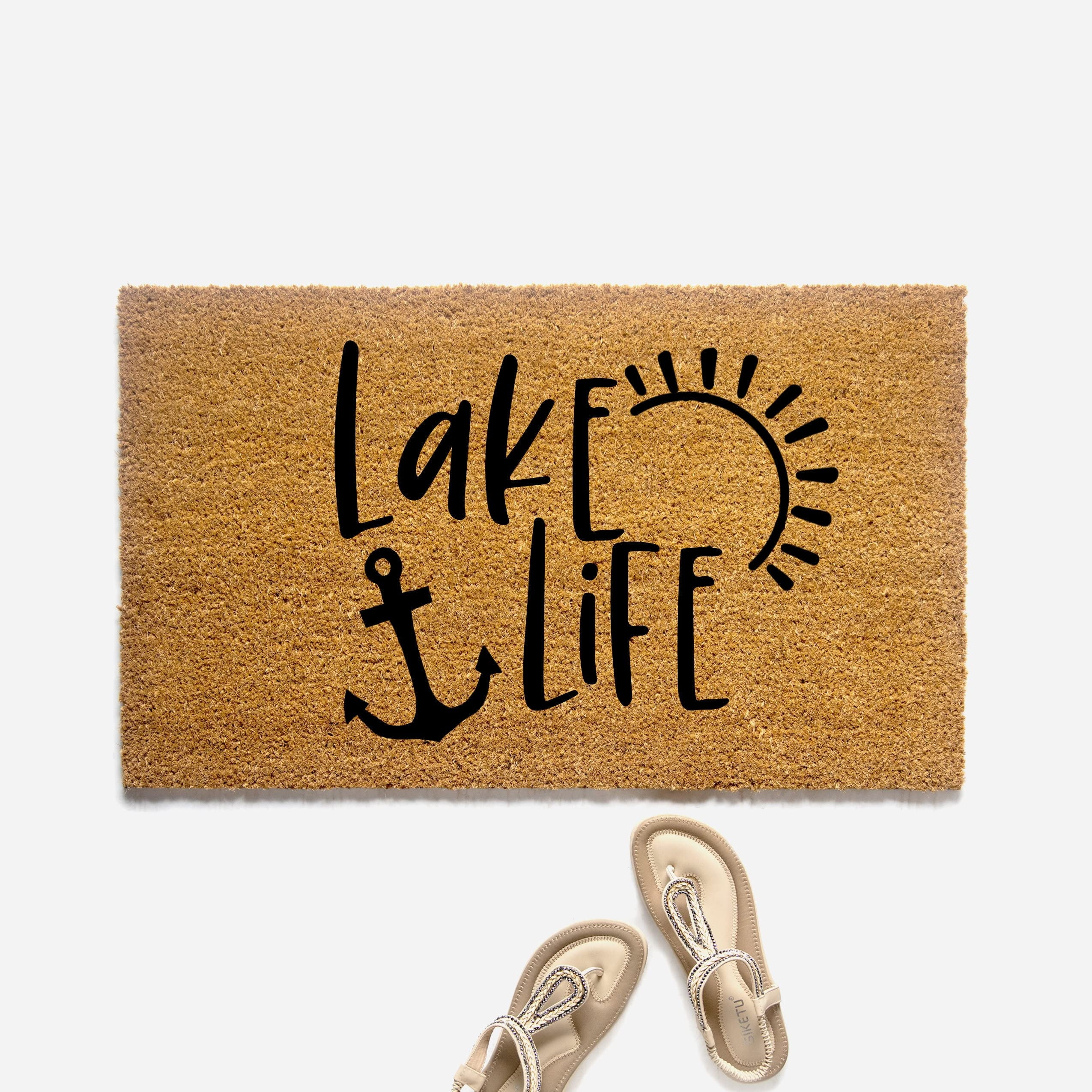 Welcome Doormat Apartment Door Lake Life Doormat Lake House Welcome Mat ...