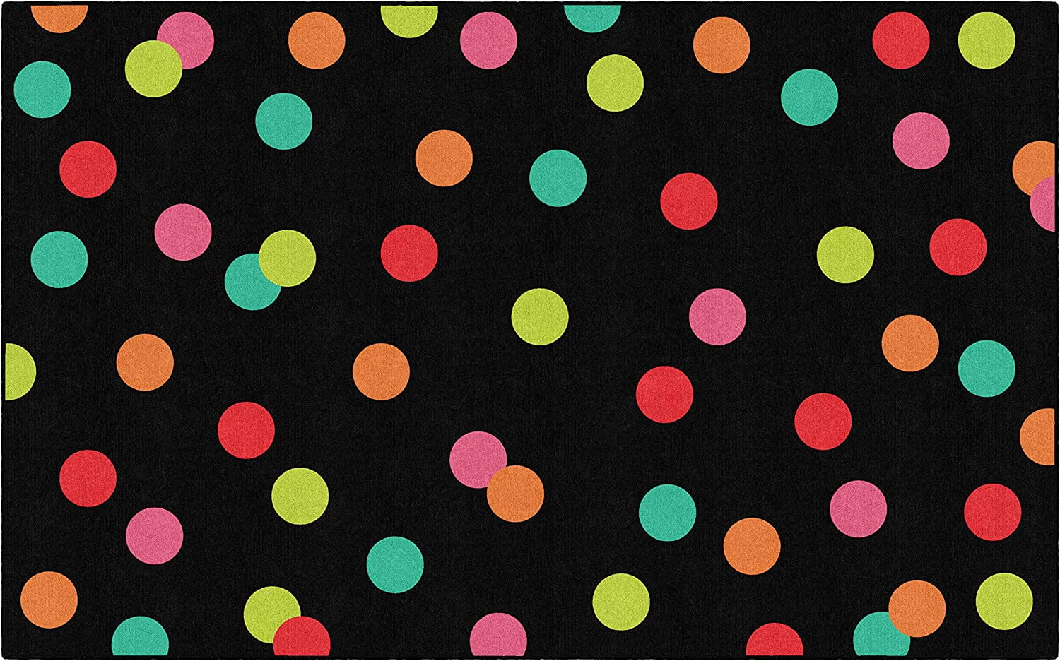 Welcome Doormat Black White and Stylish Brights Polka Dots Classroom ...