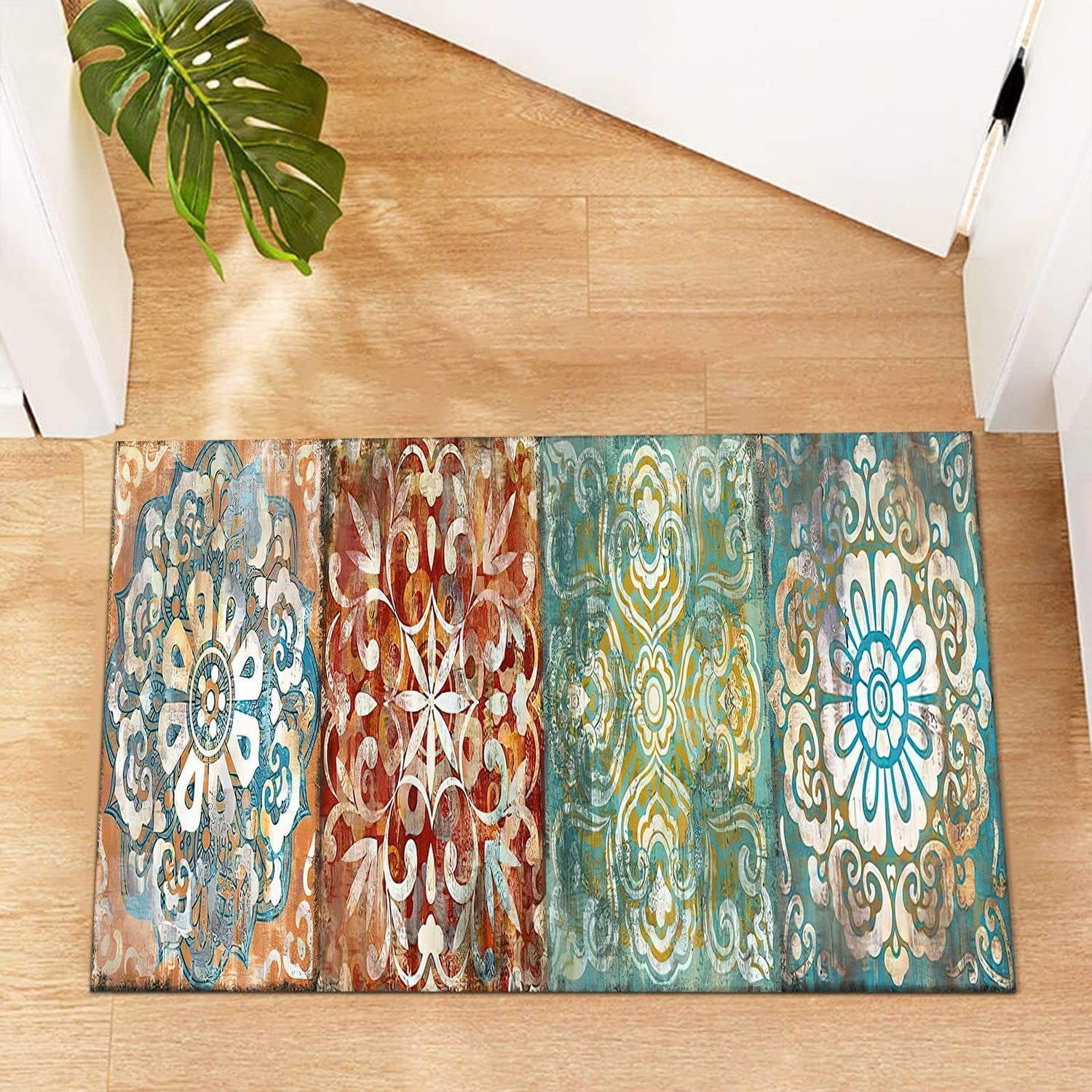 Welcome Doormat Bohemian Mandala Area Rugs Kitchen Front Door Bathroom ...