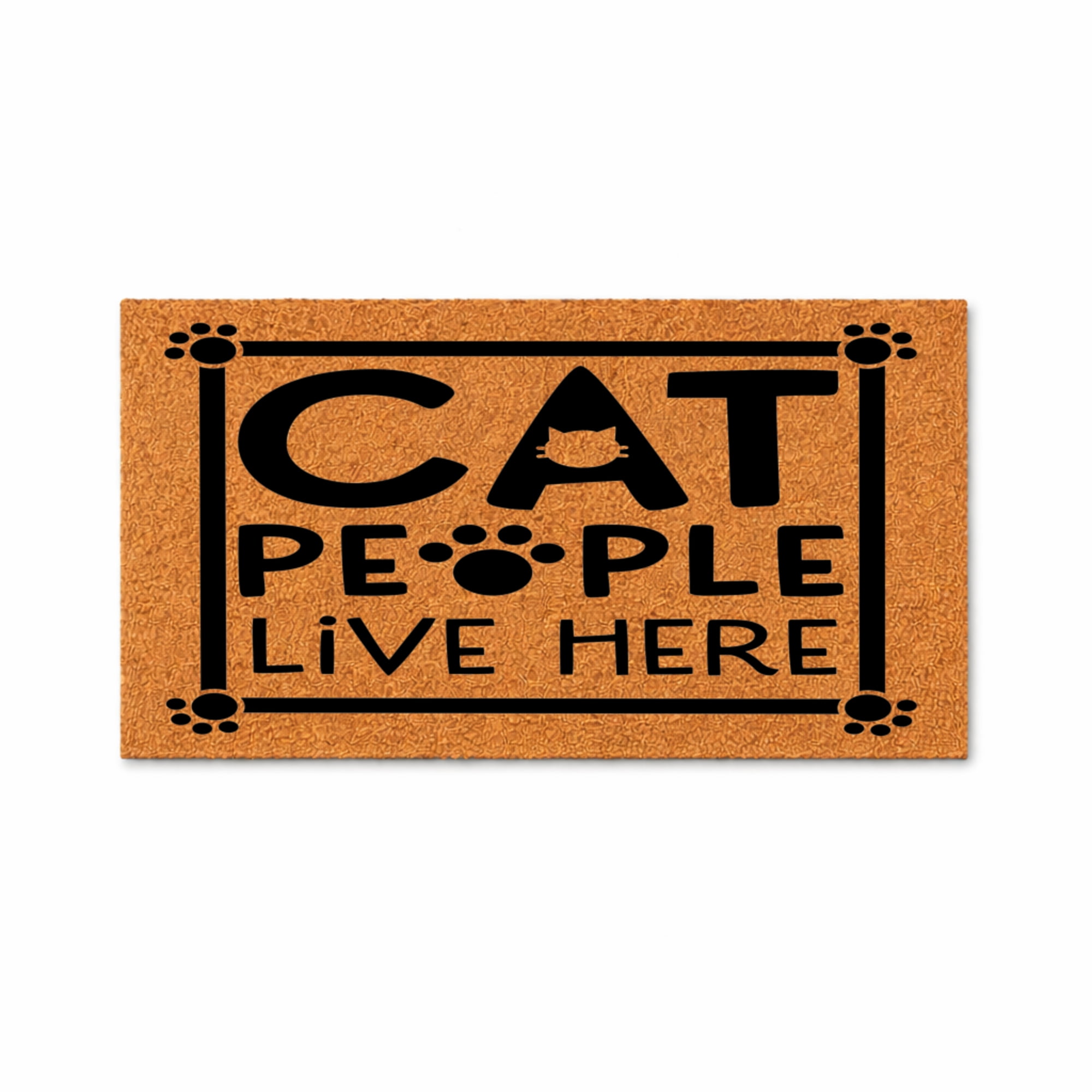 Cat People Live Here Doormat, Funny Cat Theme Entryway Door Mat, Indoor ...