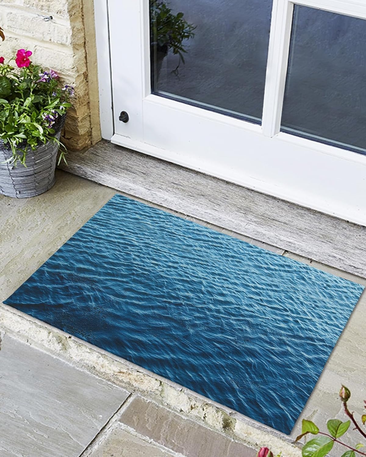 Welcome Doormat Clear Underwater Blue Ocean Doormat for Home Bedroom ...