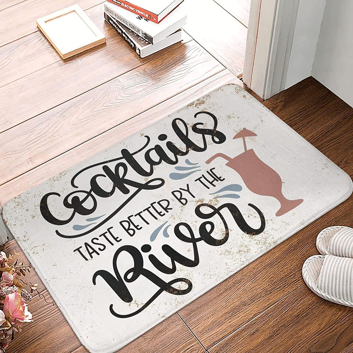 Welcome Doormat Cocktails Taste Better by The River Indoor Outdoor ...