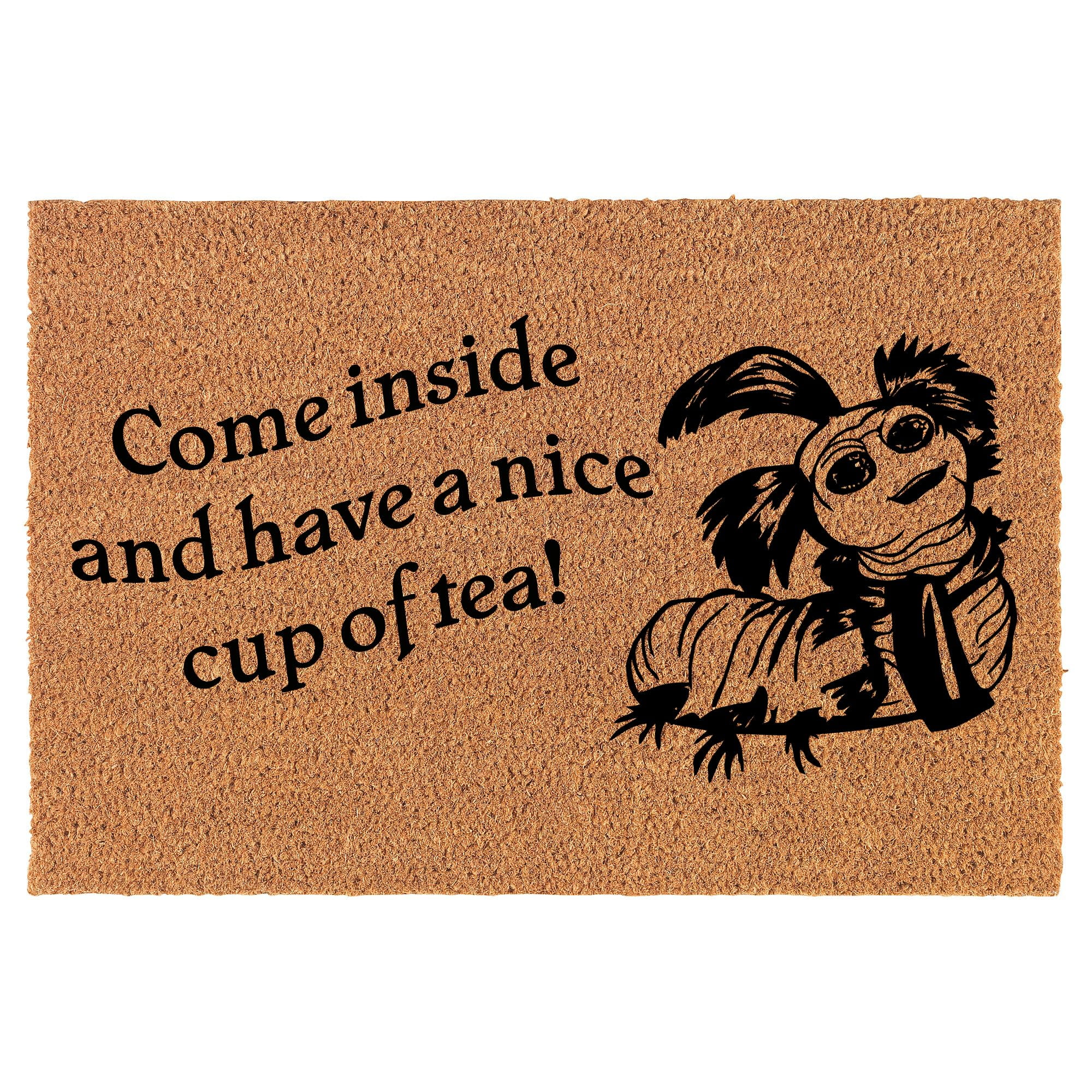 Welcome Doormat Coco Coir Door Mat Gift Come Inside and Have A Nice Cup ...