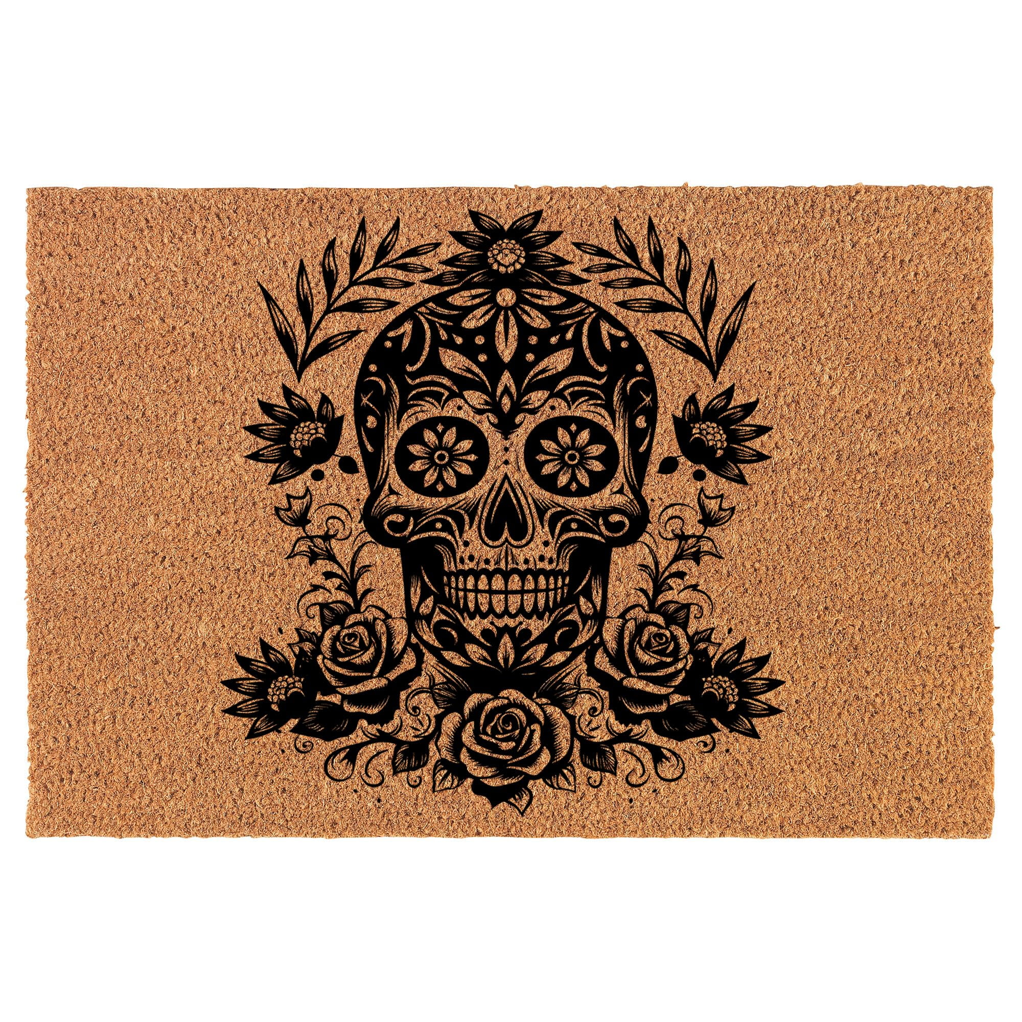 Welcome Doormat Coco Coir Door Mat Gift El Día de Los Muertos Day of ...