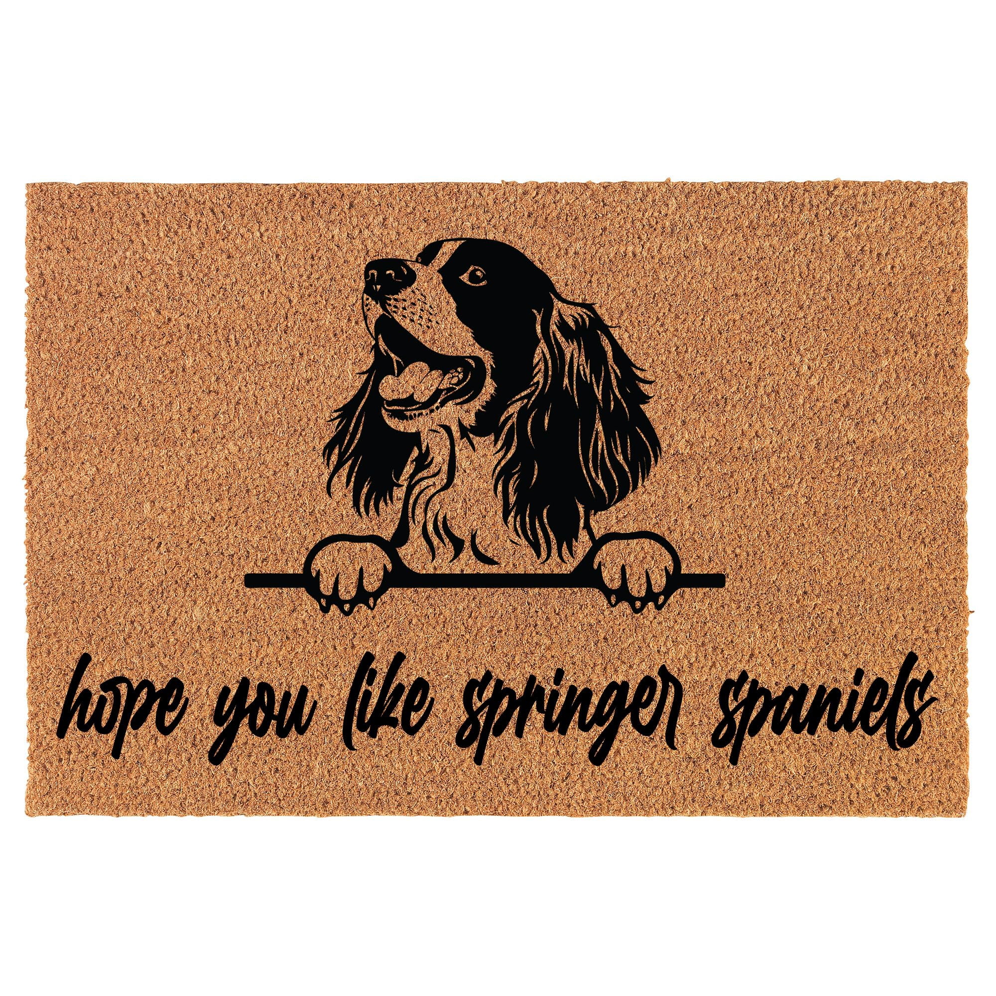 Welcome Doormat Coco Coir Door Mat Gift Hope You Like Springer Spaniels ...