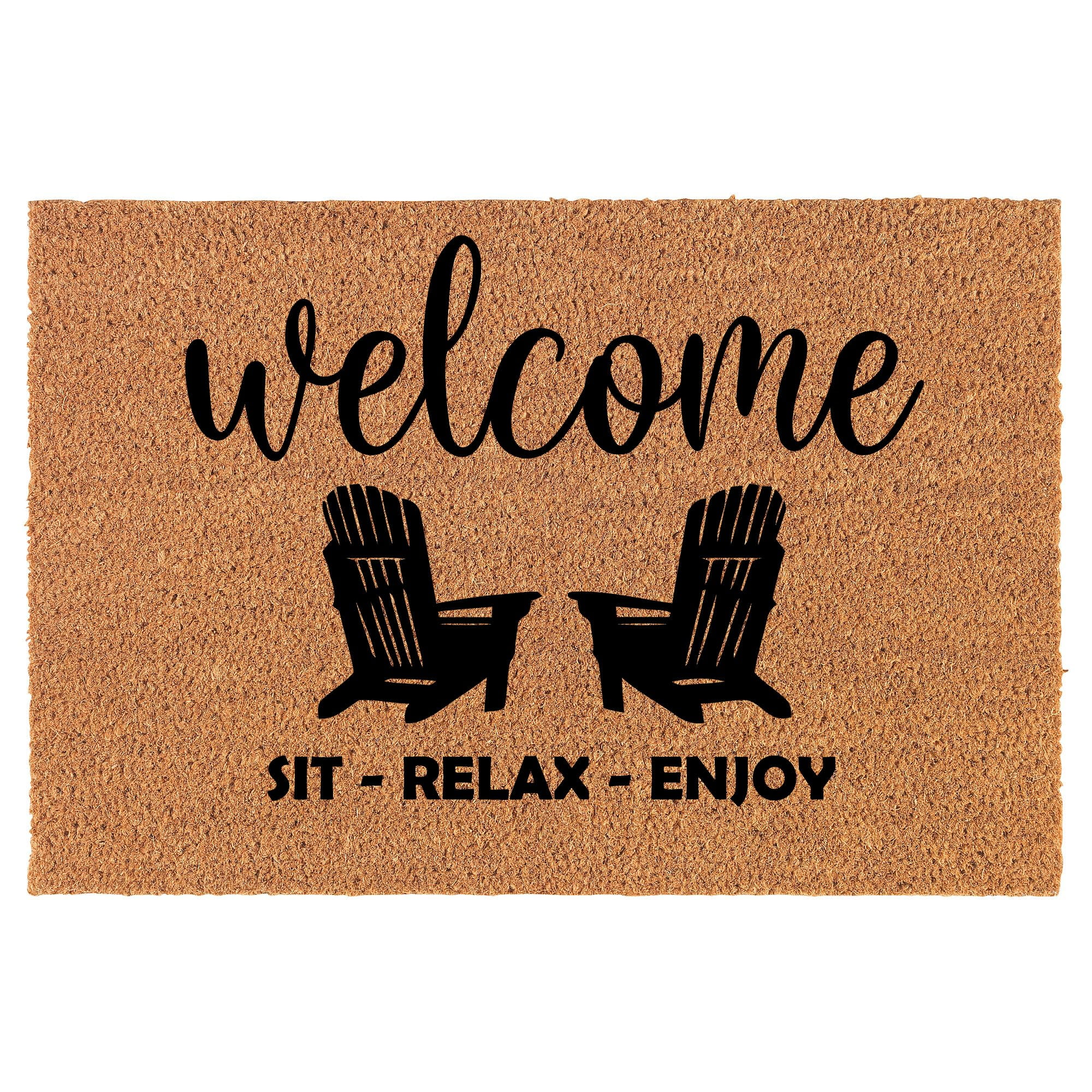 Welcome Doormat Coco Coir Door Mat Gift Welcome Adirondack Chairs Sit ...