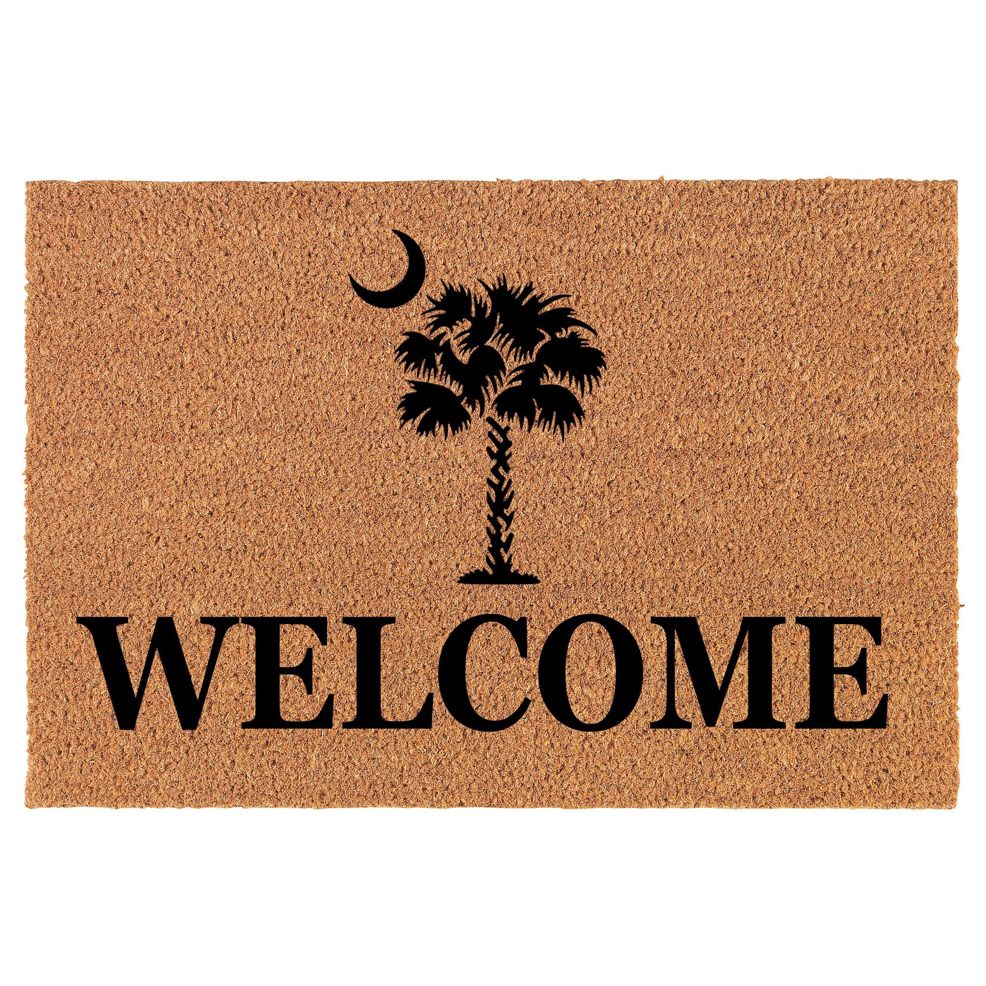 Welcome Doormat Coco Coir Door Mat Gift Welcome Palmetto Tree South ...