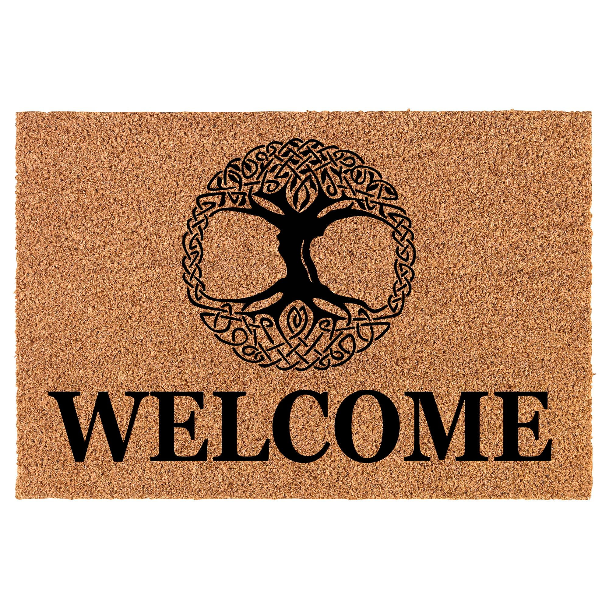 Welcome Doormat Coco Coir Door Mat Gift Welcome Tree of Life (30" x 18 ...