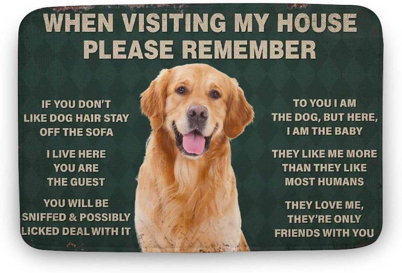 Welcome Doormat Dog When Visiting My House Please Remember Dog Non-Slip ...