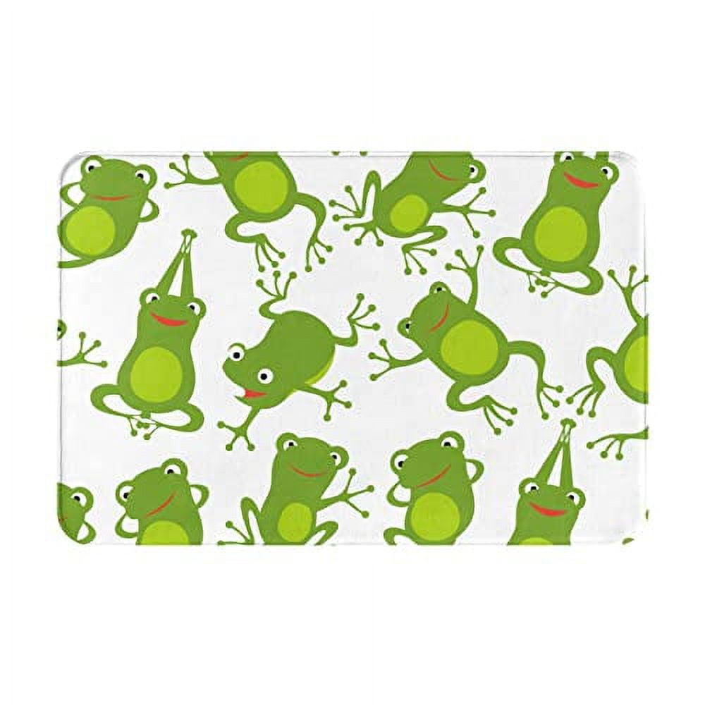 Welcome Doormat Frog Cartoon Cute Indoor Outdoor Entrance Door Mat Bath ...