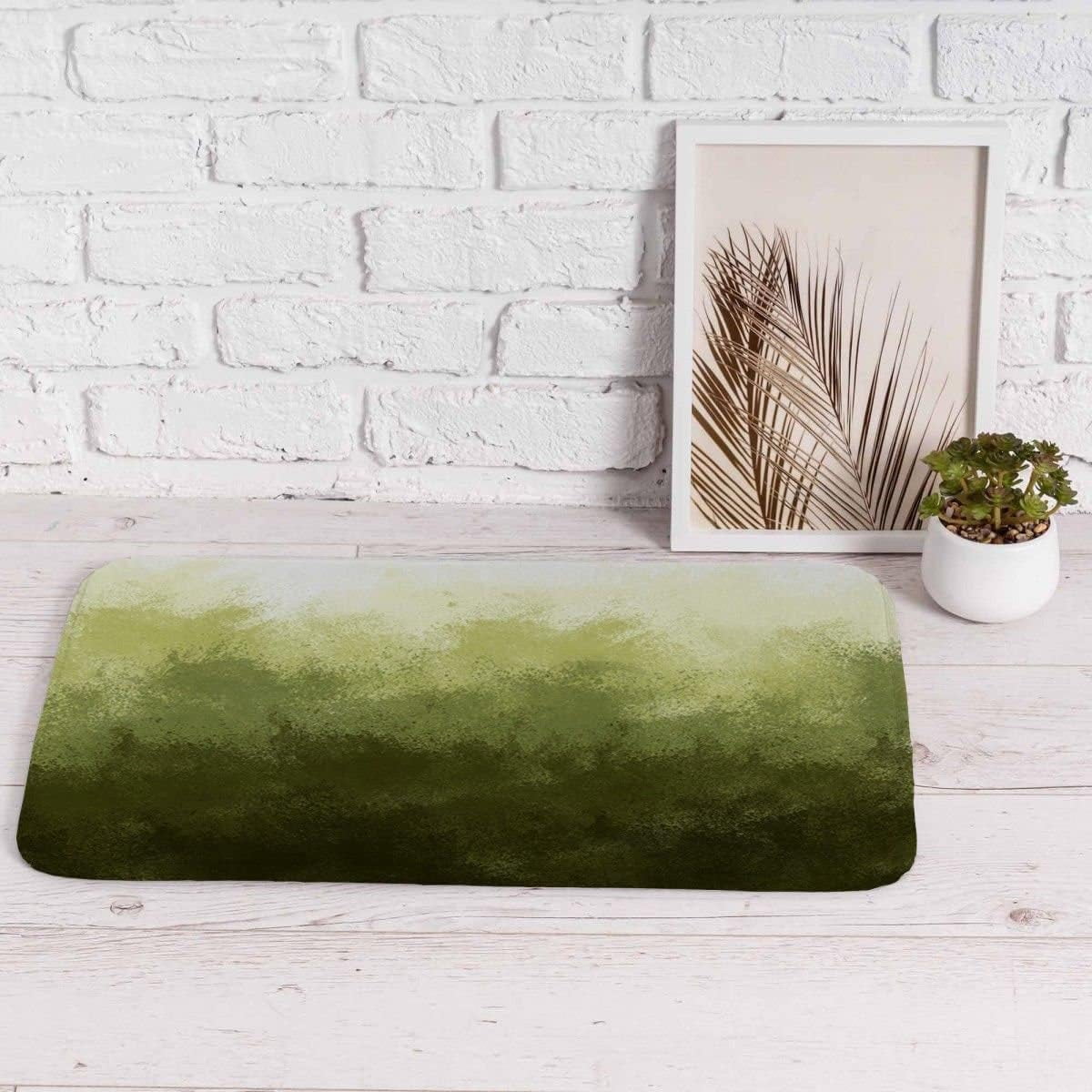 Welcome Doormat Gradient Moss Green Indoor Outdoor Entrance Door Mat ...