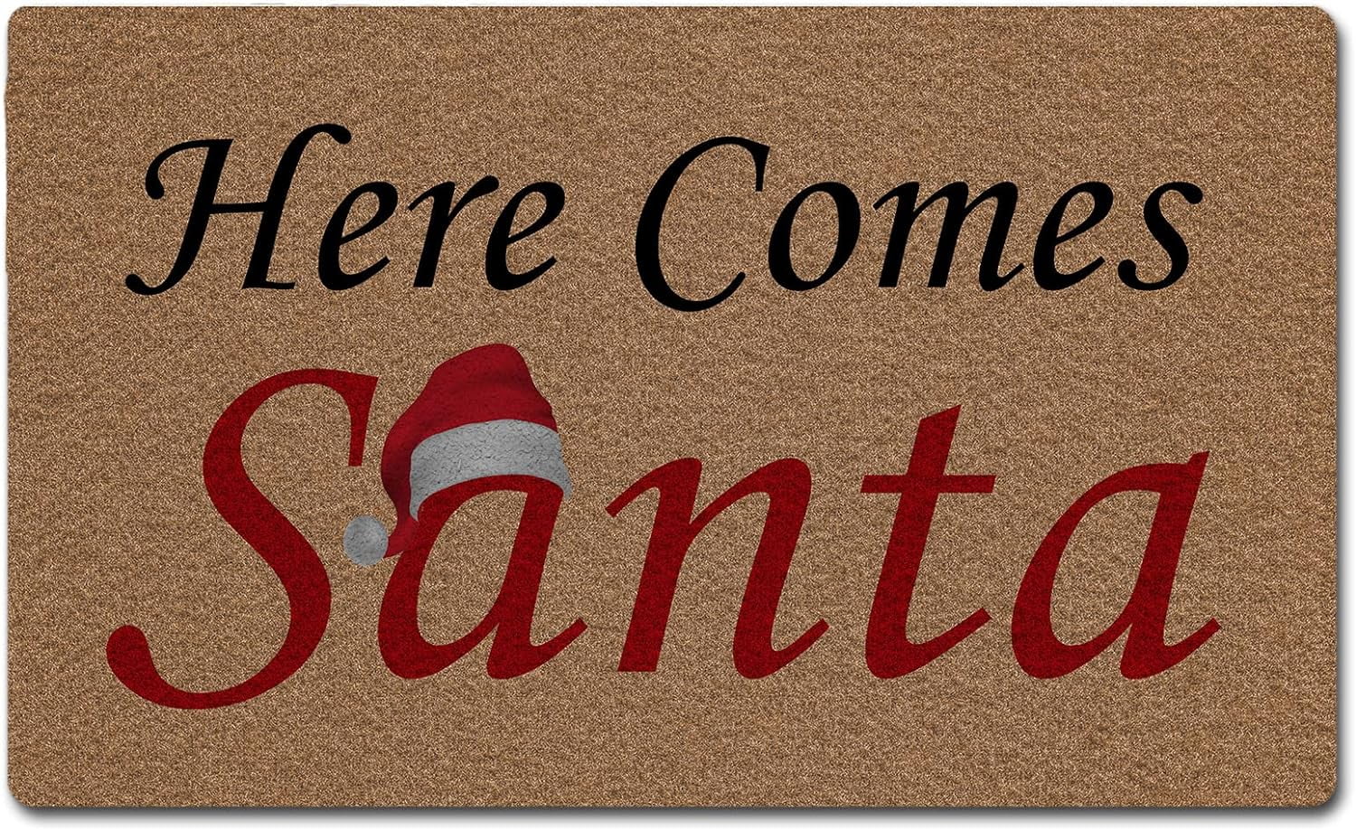 Welcome Doormat Here Comes Santa Doormat Kitchen Front Door Bathroom ...