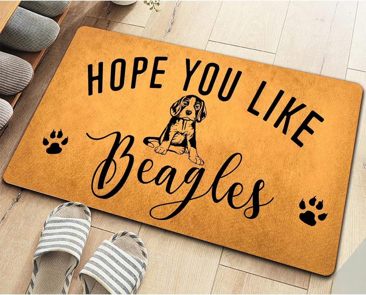 Welcome Doormat Hope You Like Beagles Cute Dog House Indoor Outdoor ...