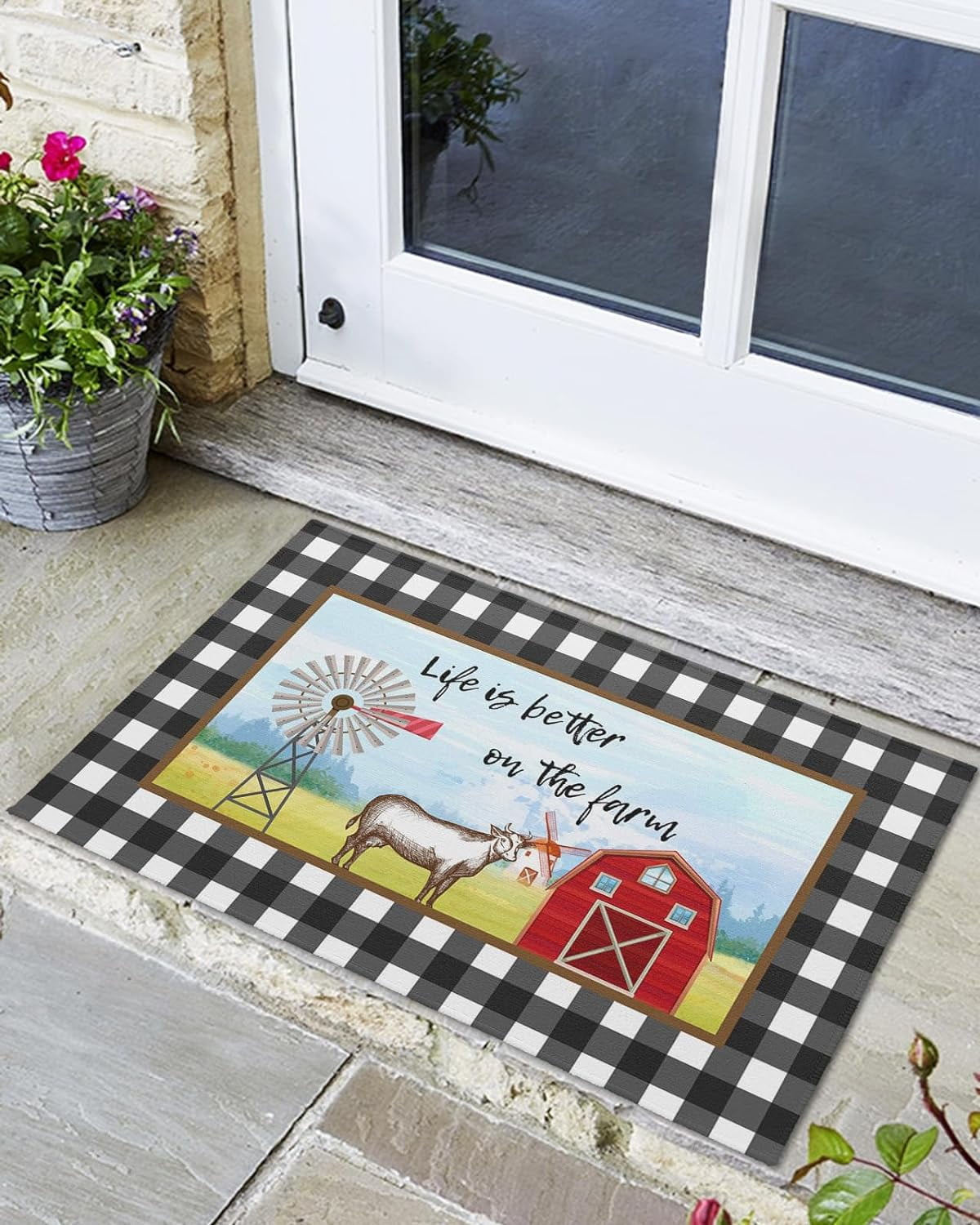 Welcome Doormat Life is Better on the Farm Doormat Outdoor and Indoor ...