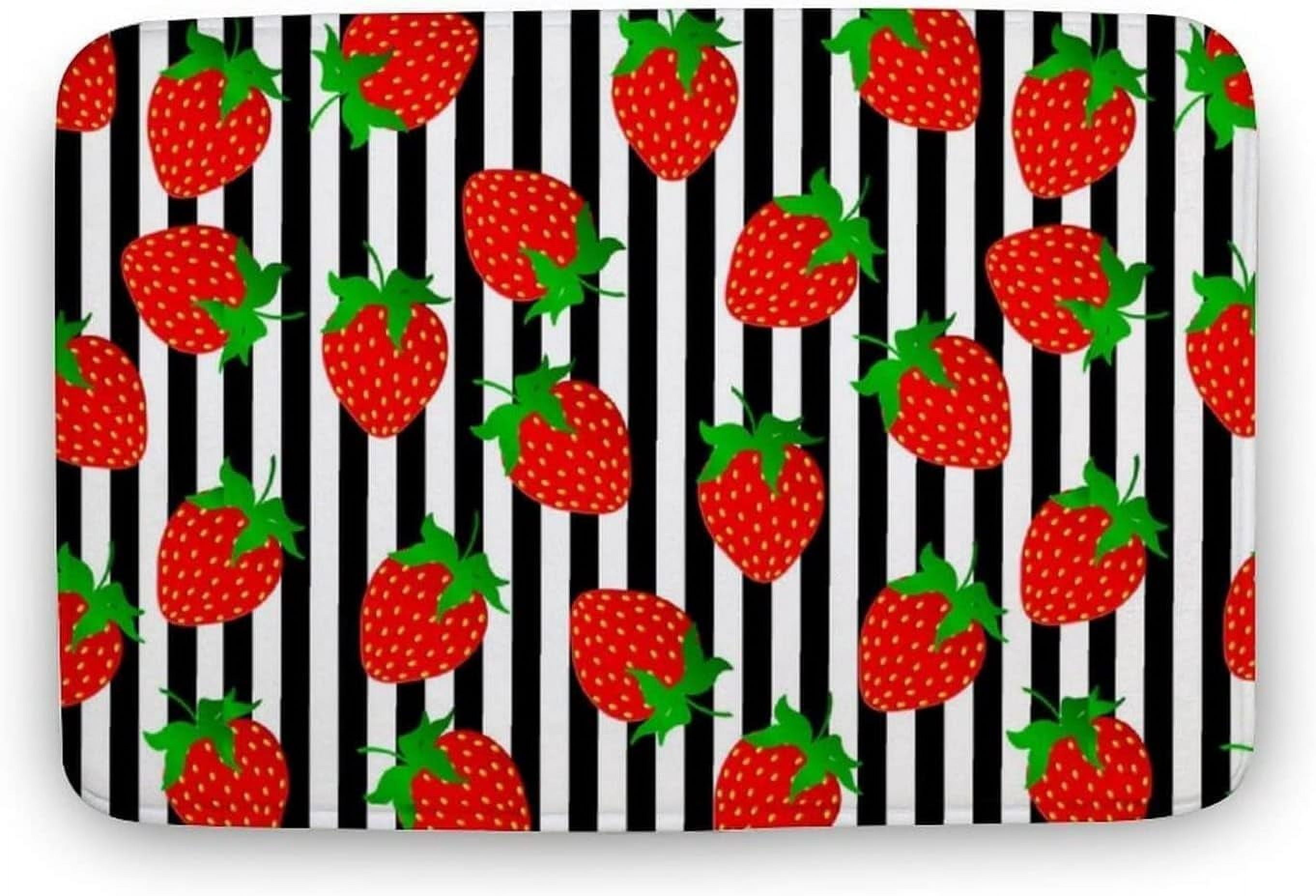 Welcome Doormat Ripe Juicy Strawberries Fresh Plant Fruits Indoor ...