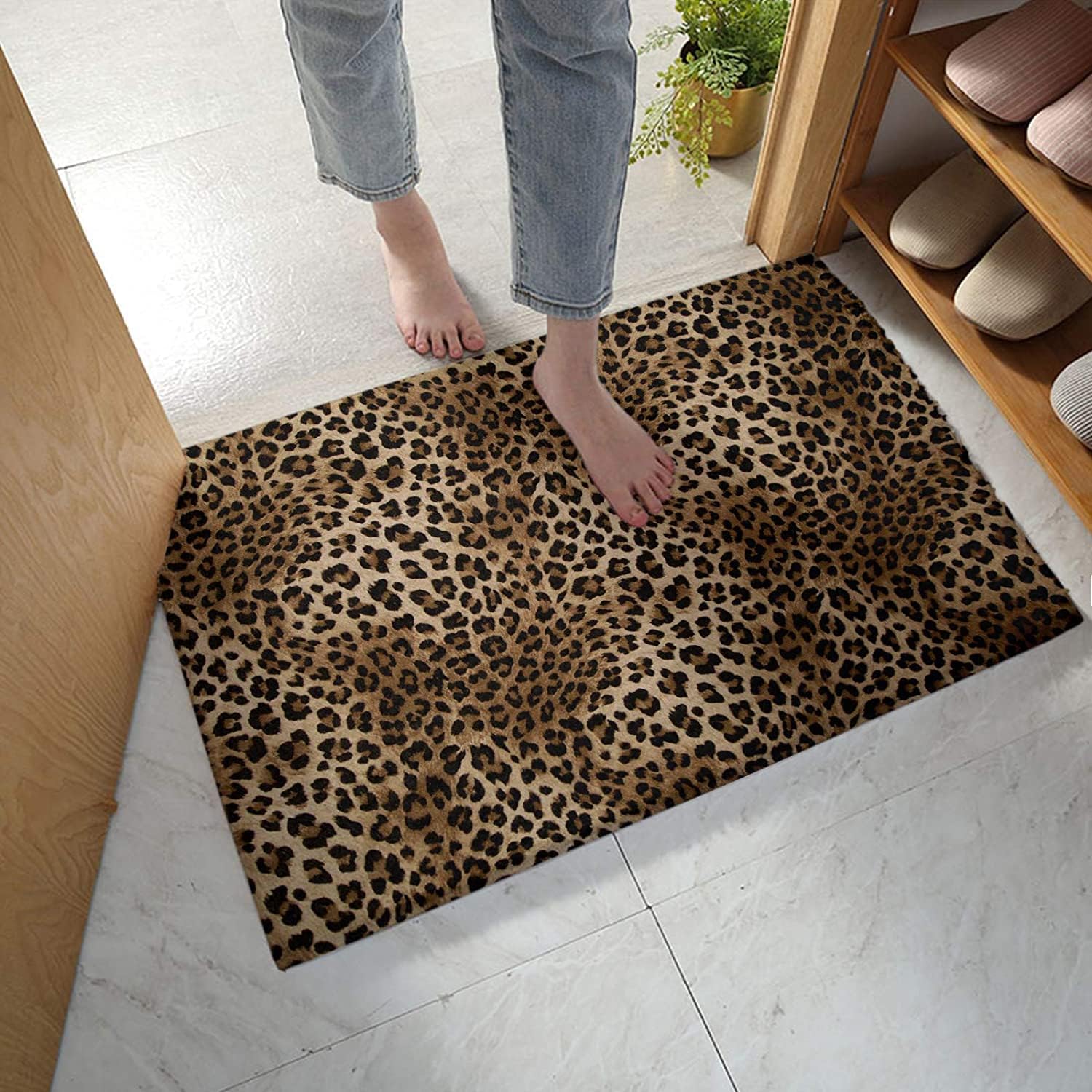 Welcome Doormat Wild Animals Leopard Skin Texture Indoor Outdoor ...
