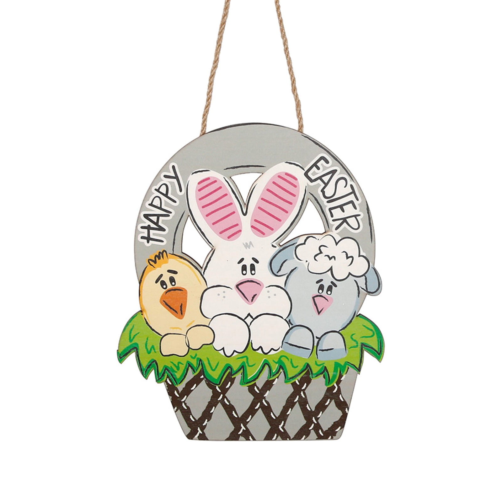 Welcome Easter Bunny Logo for Front Door Decorations Wooden Door ...