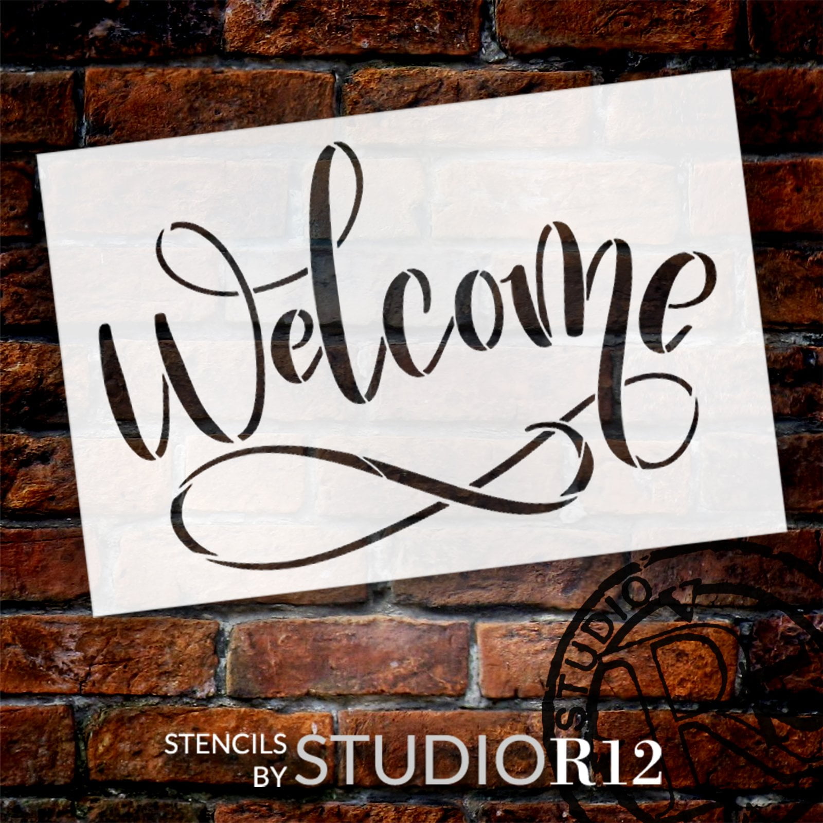 Welcome Embellished Script Stencil by StudioR12 Craft DIY Farmhouse ...