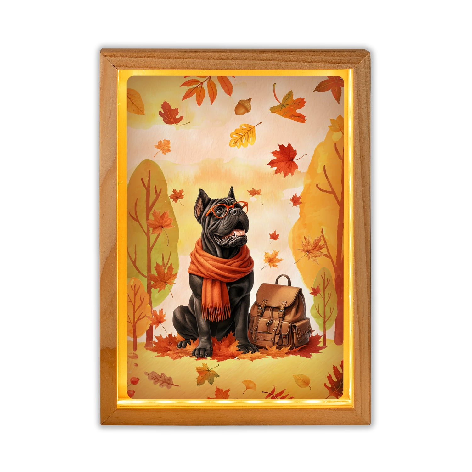 Welcome Fall Cane Corso Enjoys School Time Autumn Fall Leaves Acrylic ...