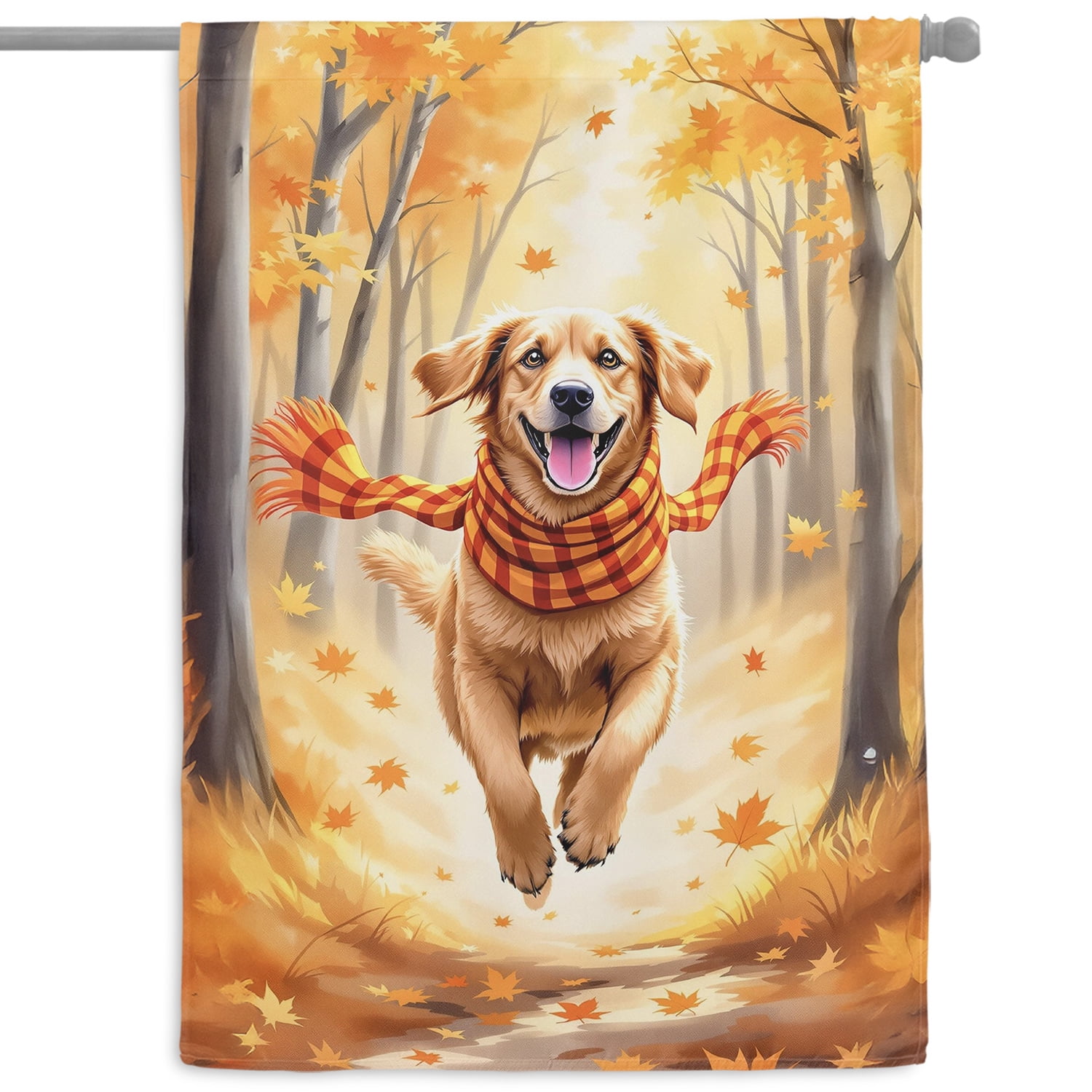 Welcome Fall Chesapeake Bay Retriever Strolling Through the Autumn ...