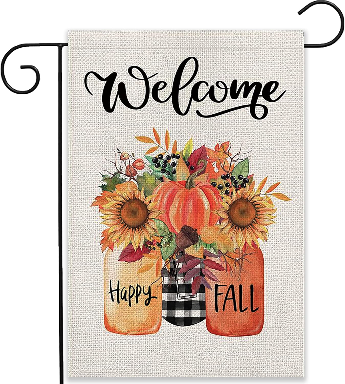 Welcome Fall Floral Garden Flag for Outside 12.5 x 18 Inch Double Sided ...