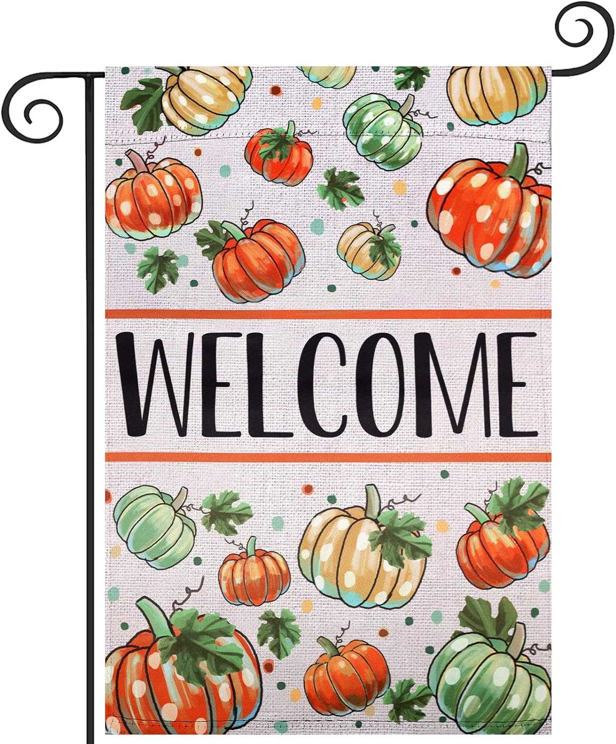 Welcome Fall Garden Flag,12.5x18 Inch Vertical Double Sided Polka Dot ...