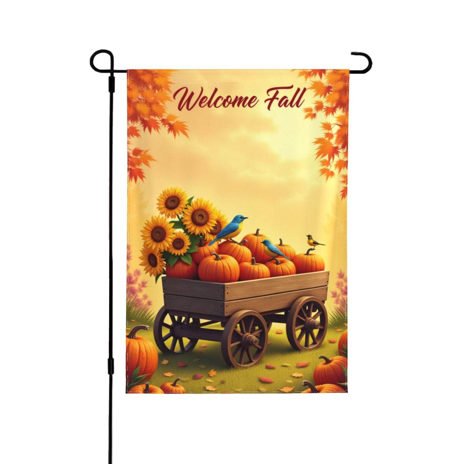 Welcome Fall Garden Flag 12x18 Inch Double Sided Autumn Sunflower ...