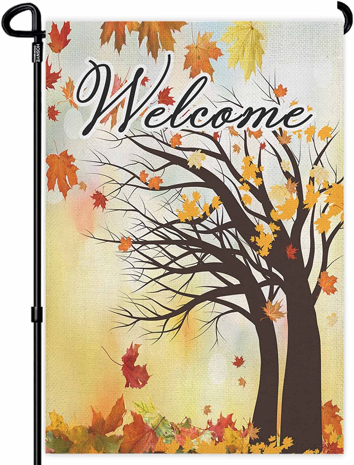 Welcome Fall Garden Flag Double Sided Yard Flags Autumn Tree Autumn ...