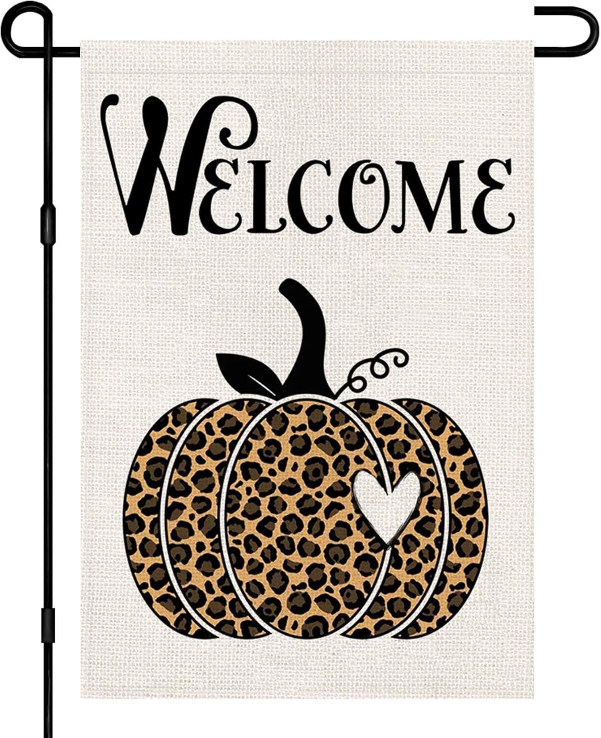 Welcome Fall Garden Flags Double Sided, Autumn Leopard Print Pumpkin ...