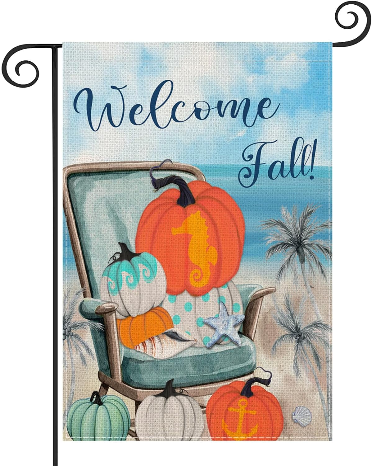 Welcome Fall Garden Flags for Outside Decoration Orange Pumpkin Autumn ...