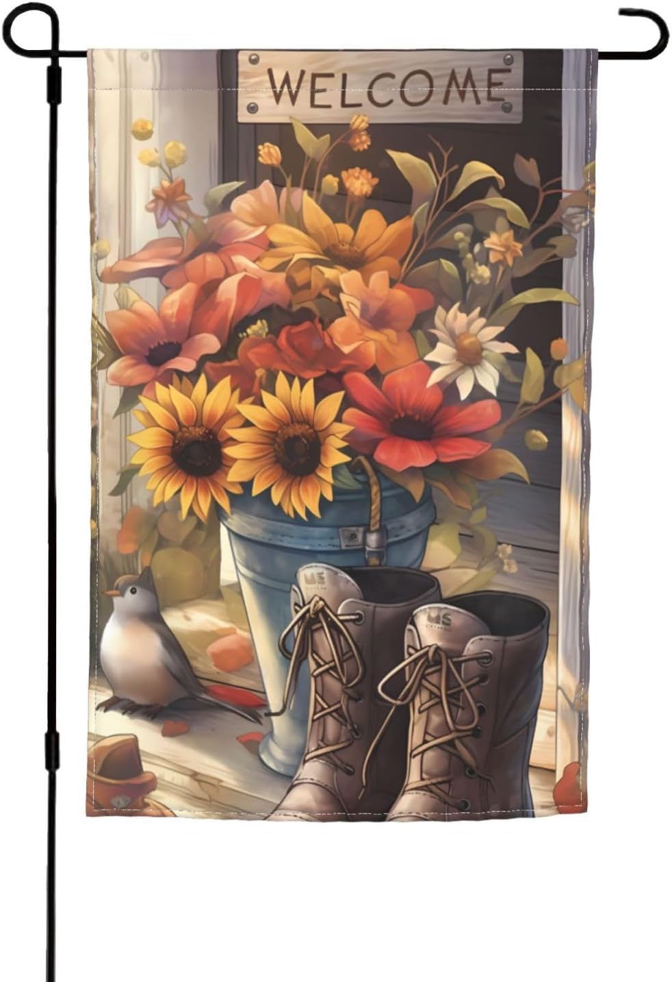 Welcome Fall Garden Flags for Outside 12x18 Inch Double Sided Patio ...