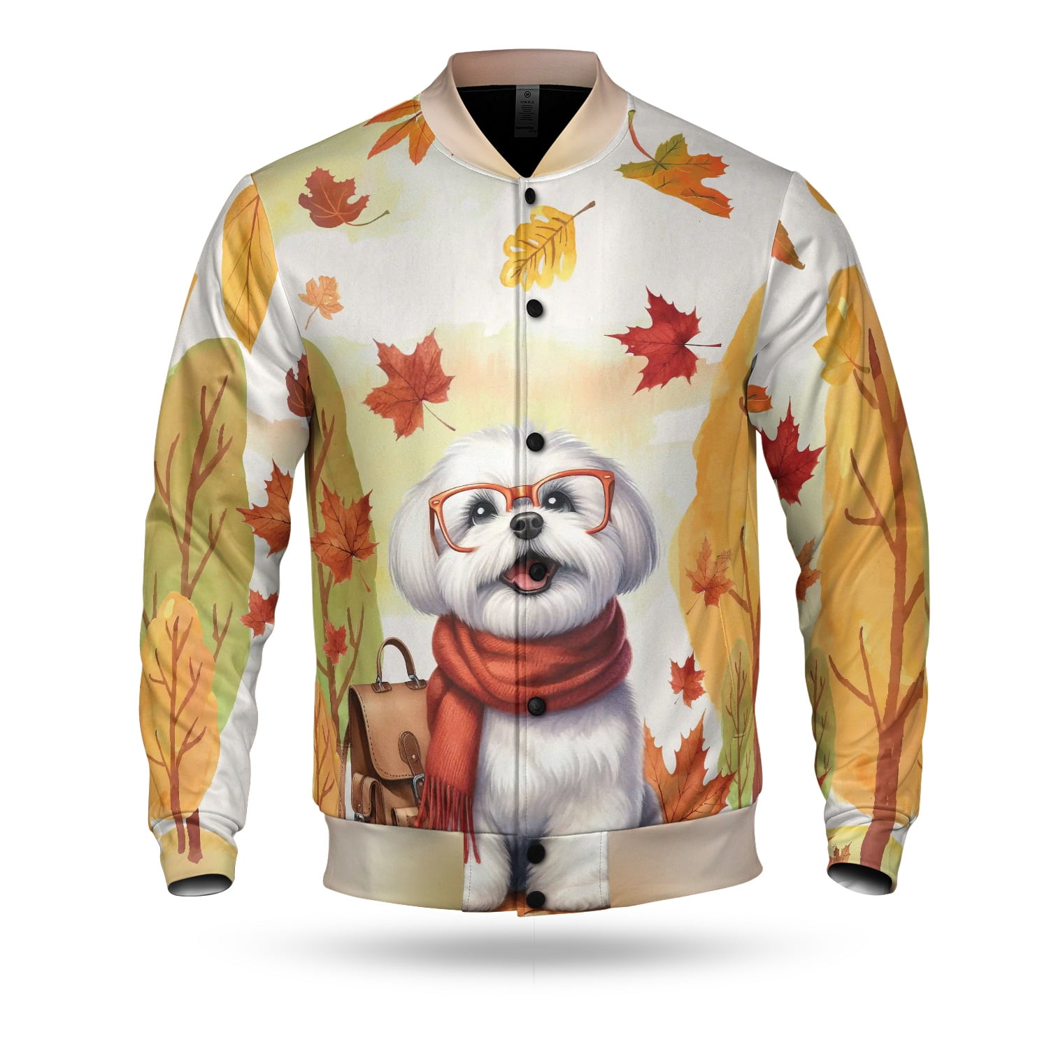Welcome Fall Maltese Enjoys School Time Autumn Fall Leaves All Over ...