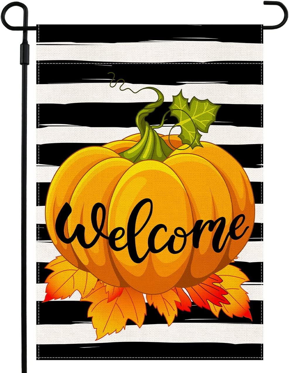 Welcome Fall Pumpkin Garden Flag Double Sided Seasonal Autumn Harvest ...