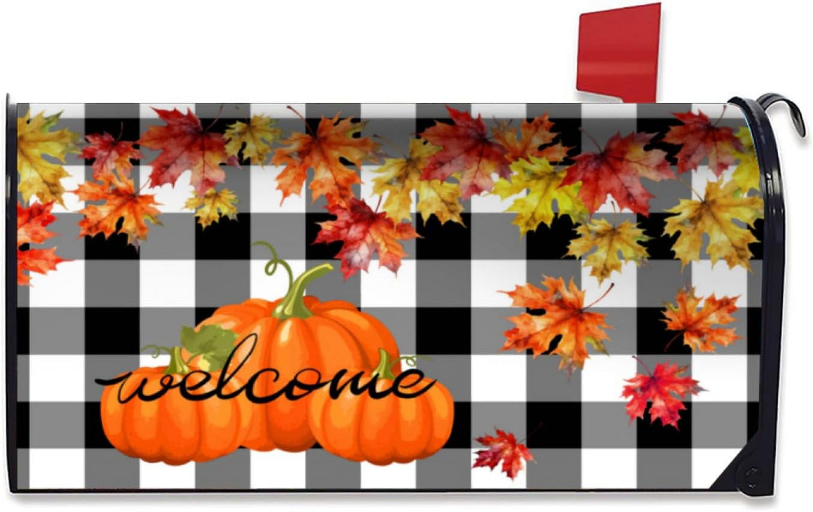 Welcome Fall Pumpkins Mailbox Covers Magnetic Standard Size 18" X 21 ...