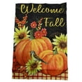 Welcome Fall Pumpkins Thanksgiving Decorative Garden Suede Flag 18 x 12 ...