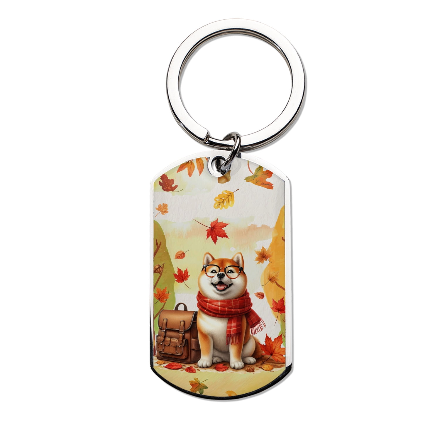 Welcome Fall Shiba Inu Enjoys School Time Autumn Fall Leaves Stainless ...