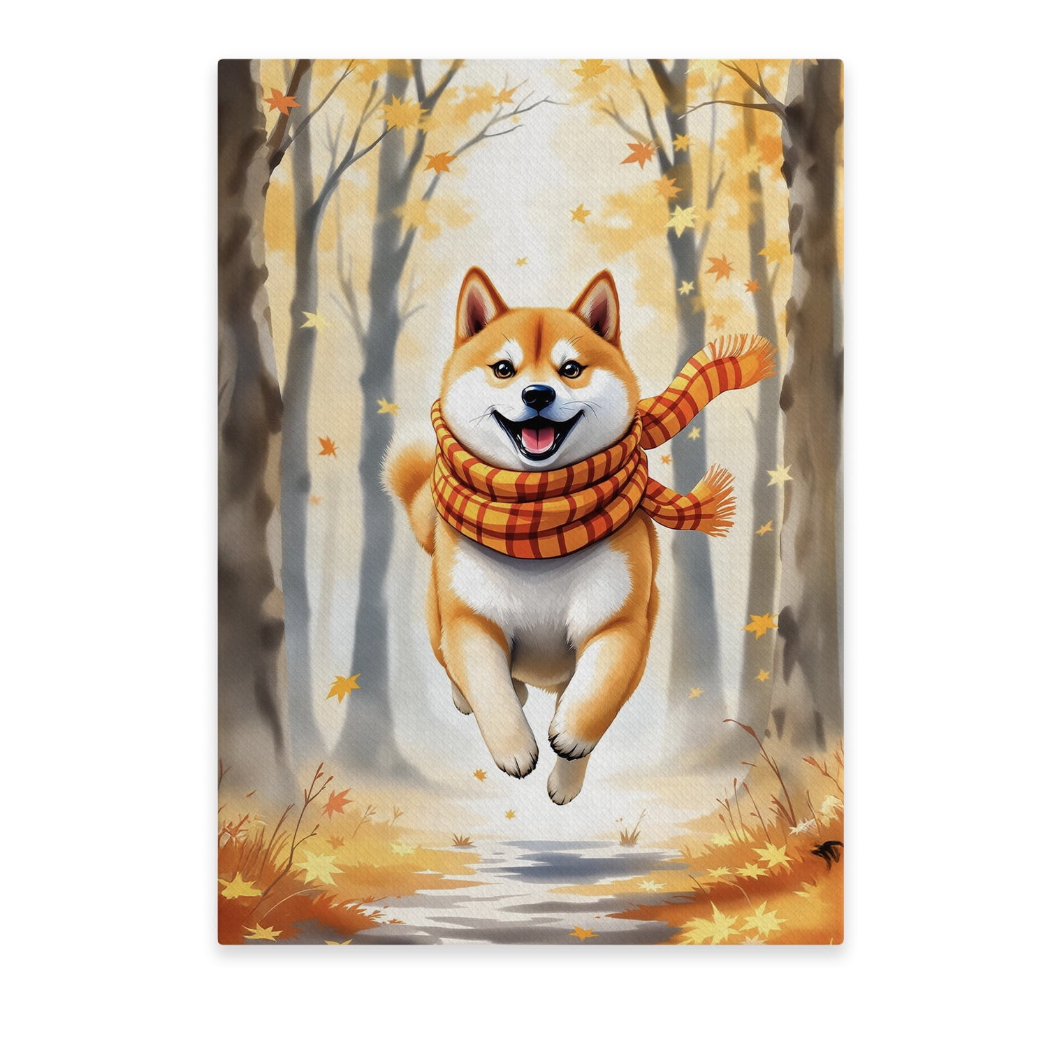 Welcome Fall Shiba Inu Strolling Through the Autumn Maple Forest ...