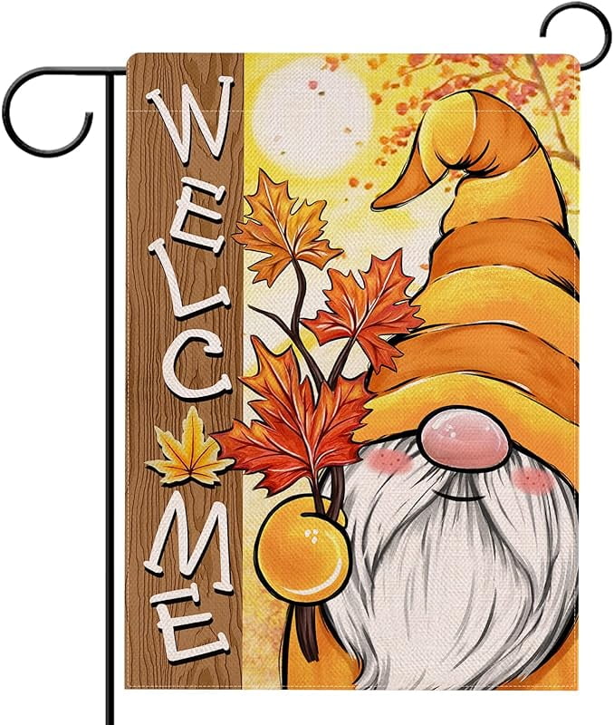 Welcome Fall Squirrel Garden Flag Double Sided, Autumn Maple Leaves ...
